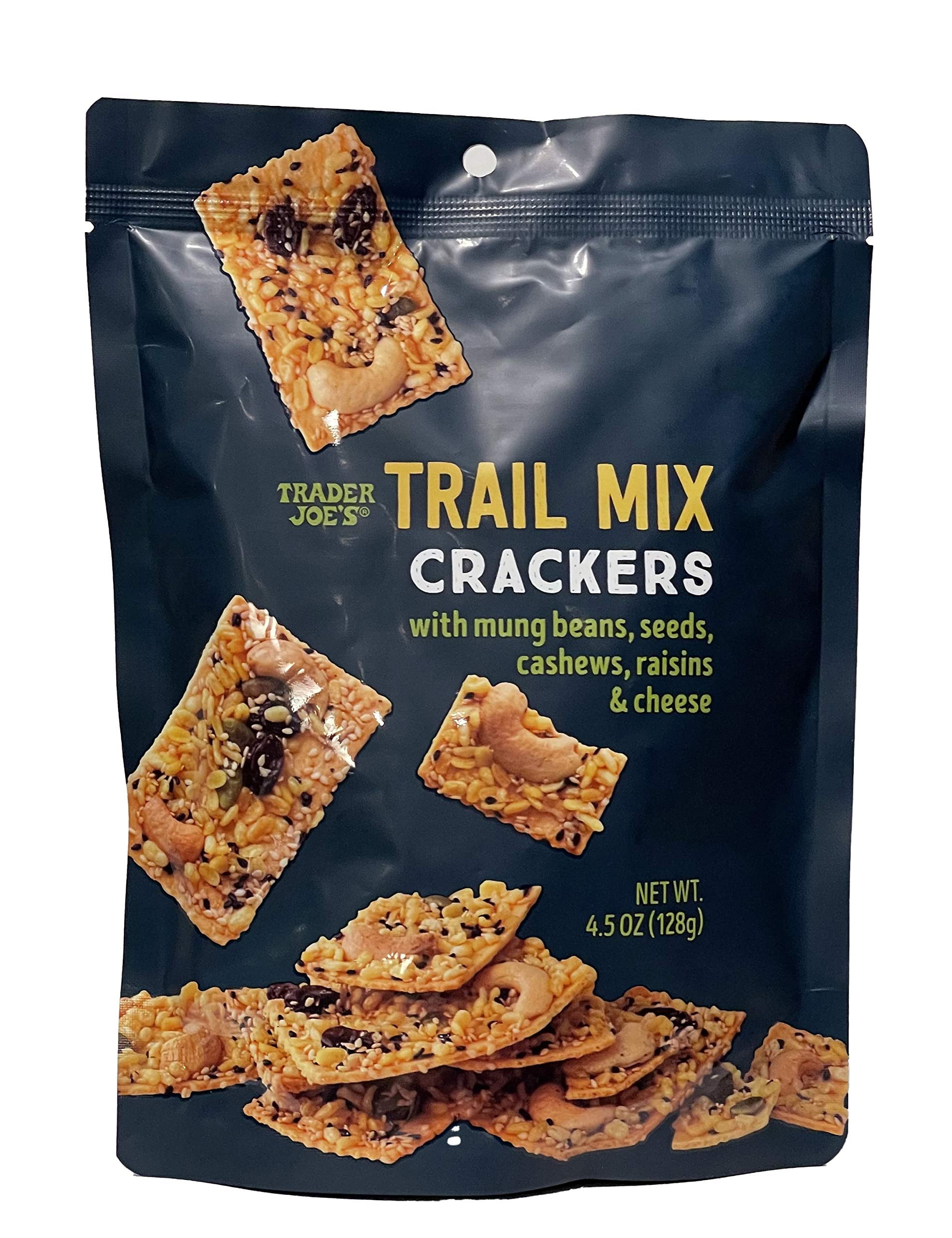 TJs Trail Mix Crackers with Mung Beans, Seeds, Cashews, Raisins ...