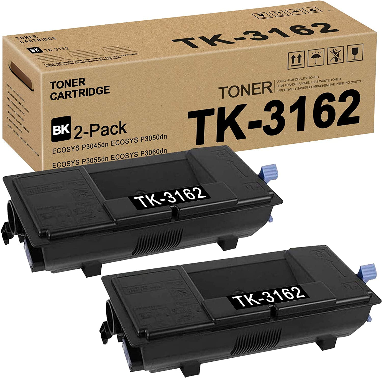 TK-3162 Toner Cartridge (2-Black) Replacement for Kyocera ECOSYS ...