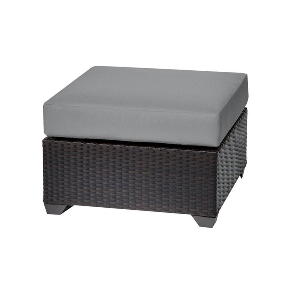 TK Classic Barbados Wicker Patio Square Ottoman in Gray - Walmart.com