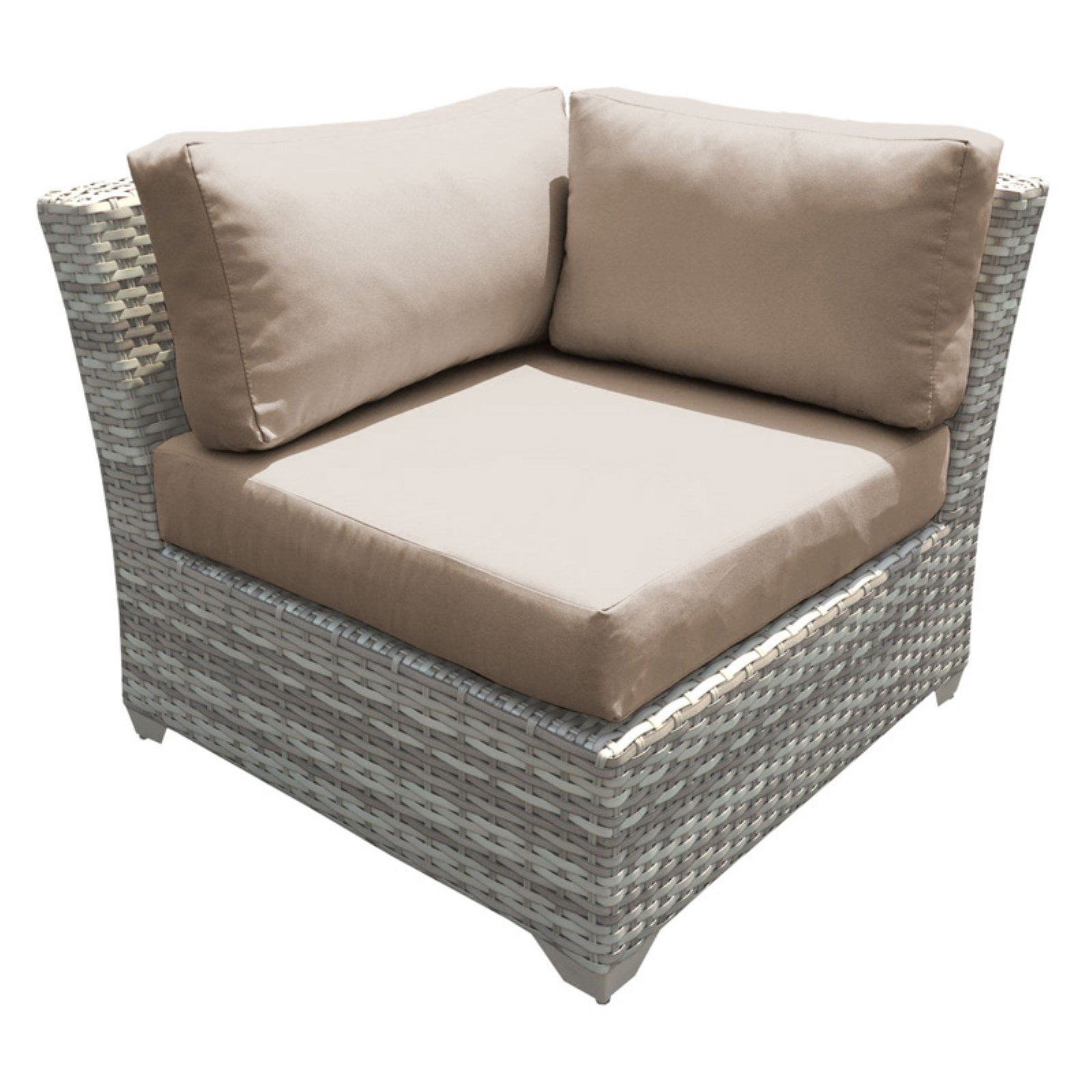 TK Classic Fairmont Wicker Patio Corner Chair in Wheat - Walmart.com