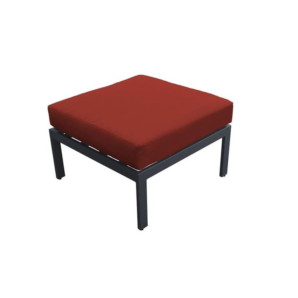TK Classic Lexington Modern Patio Square Ottoman in Terracotta ...