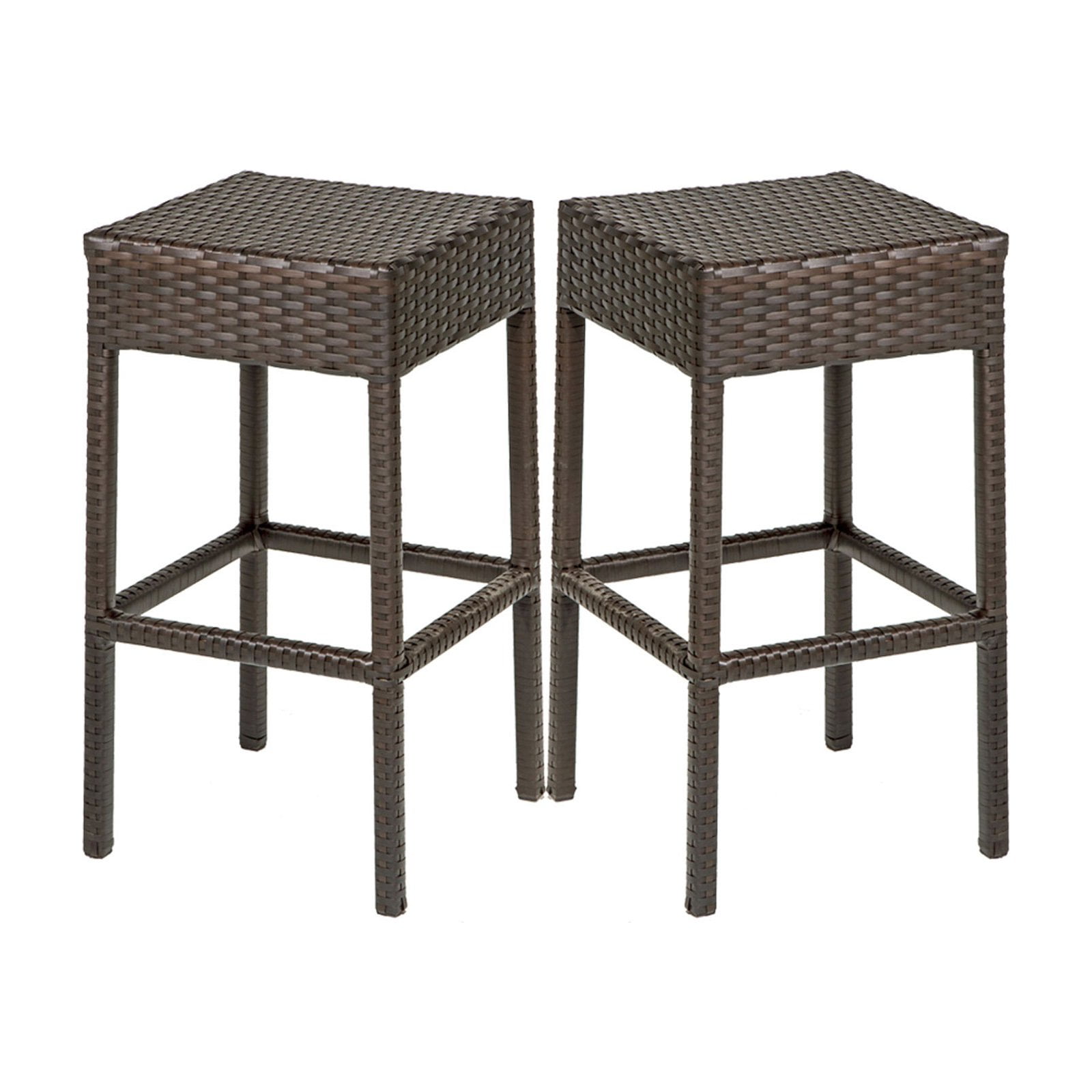 TK Classics Barbados Backless Wicker Patio Bar Stool - Walmart.com