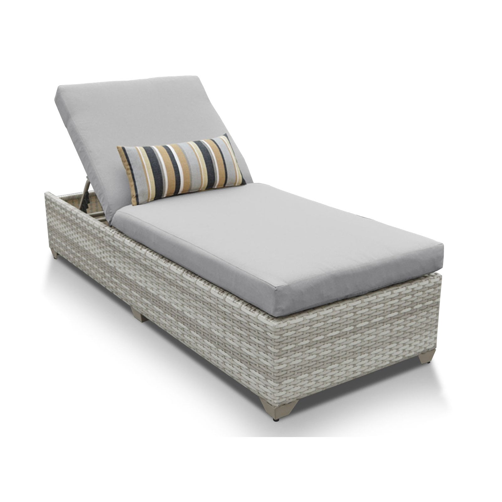 TK Classics FAIRMONT-1x-ST-GREY Fairmont Chaise Outdoor Wicker Patio ...