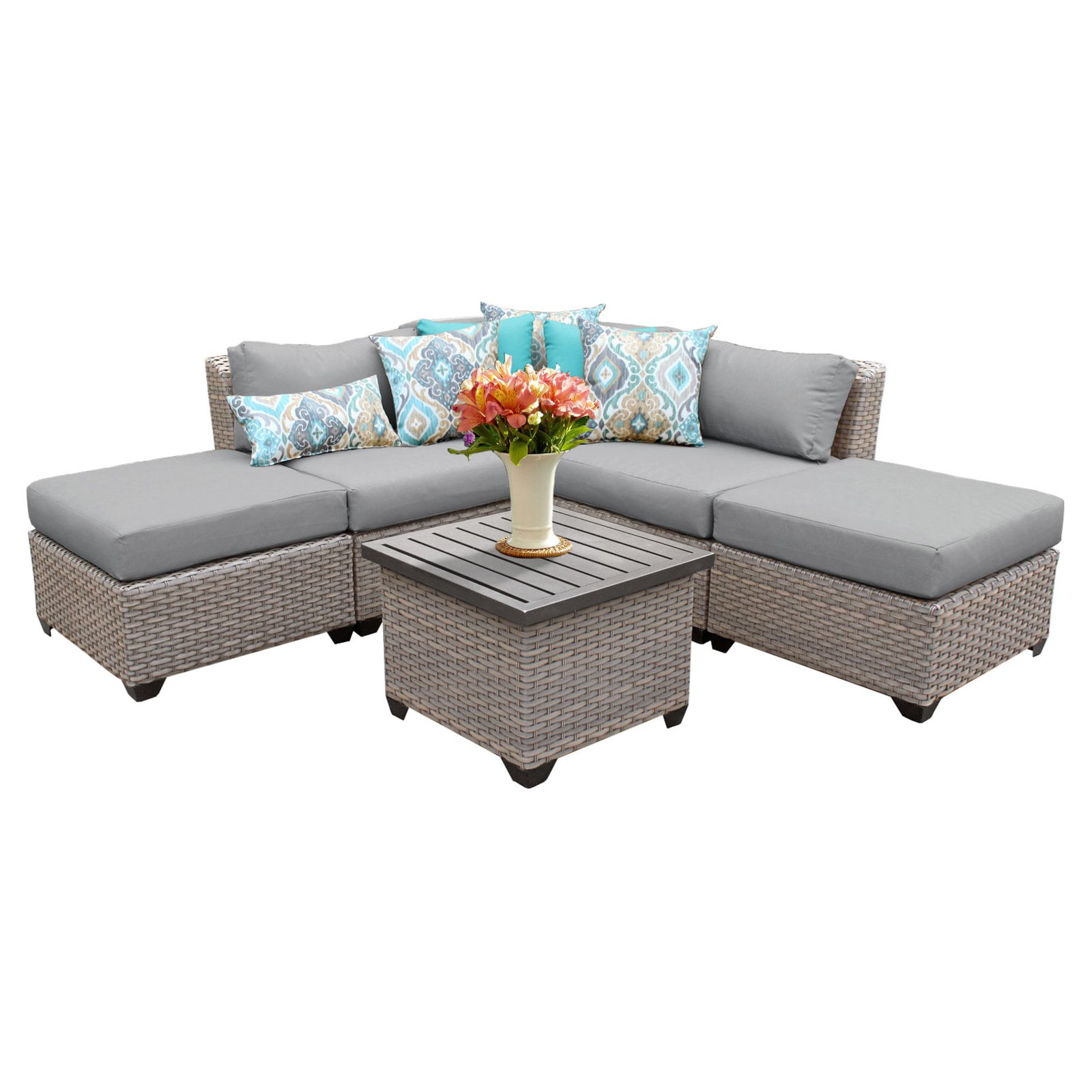 TK Classics FLORENCE-06f-GREY Florence Outdoor Wicker Patio Furniture ...