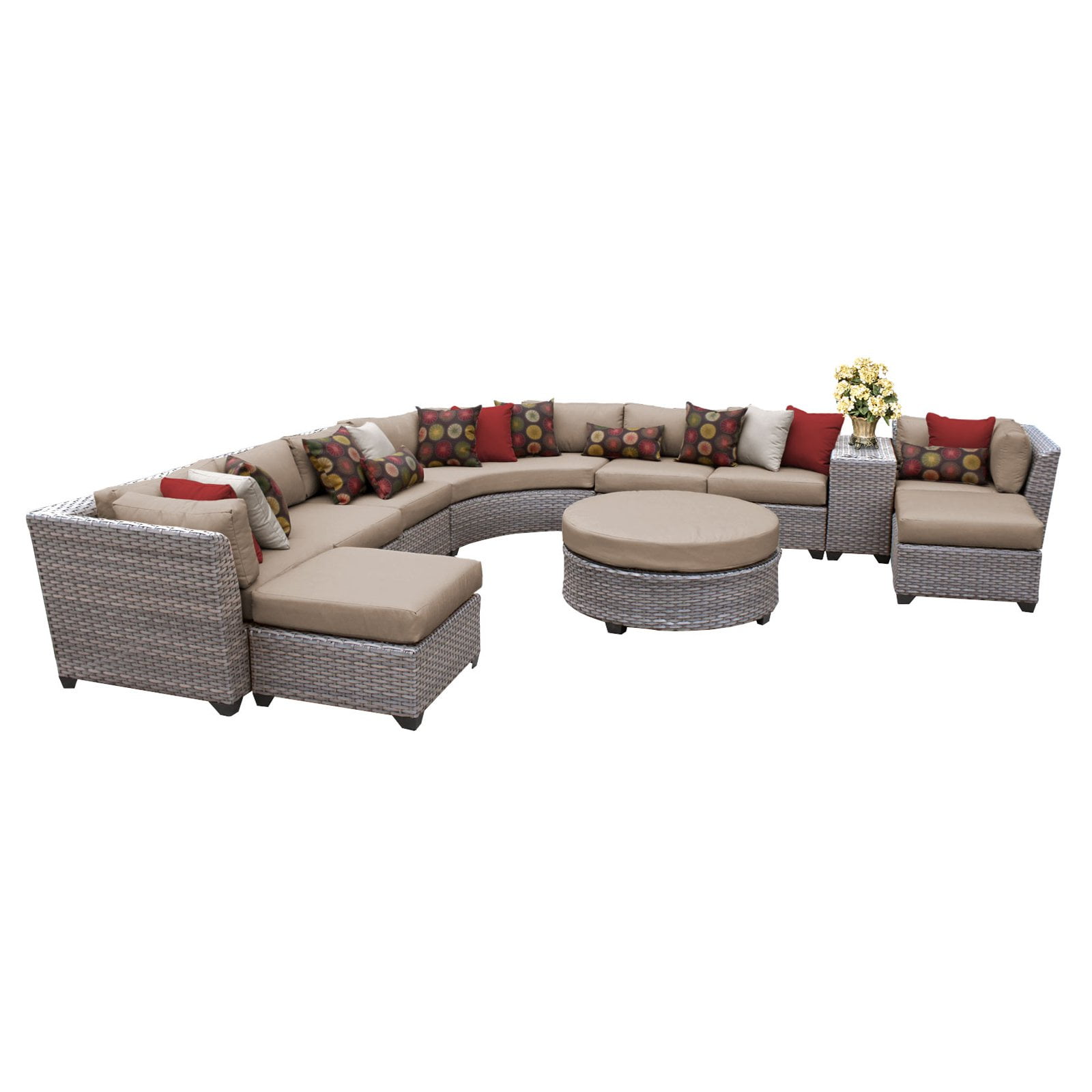 TK Classics FLORENCE-11c-WHEAT Florence Outdoor Wicker Patio Furniture ...