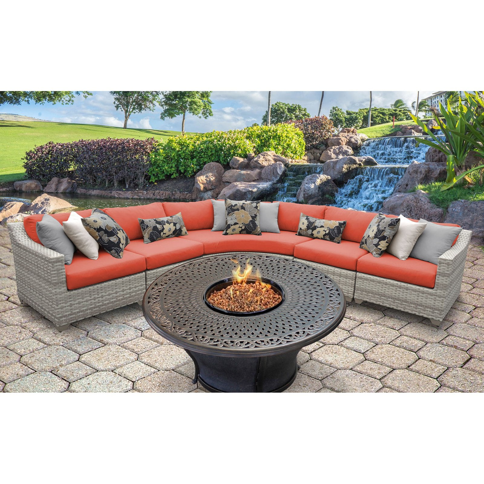TK Classics Fairmont 6 Piece Outdoor Wicker Patio Furniture Set 06k ...