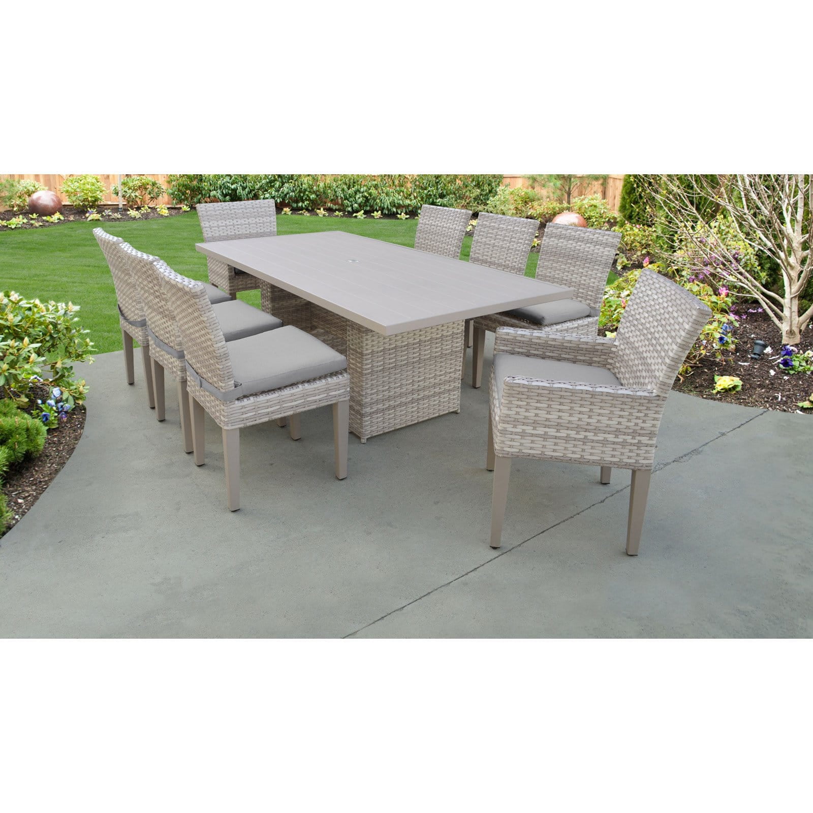 TK Classics Fairmont Rectangular Outdoor Patio Dining Table With 6 ...