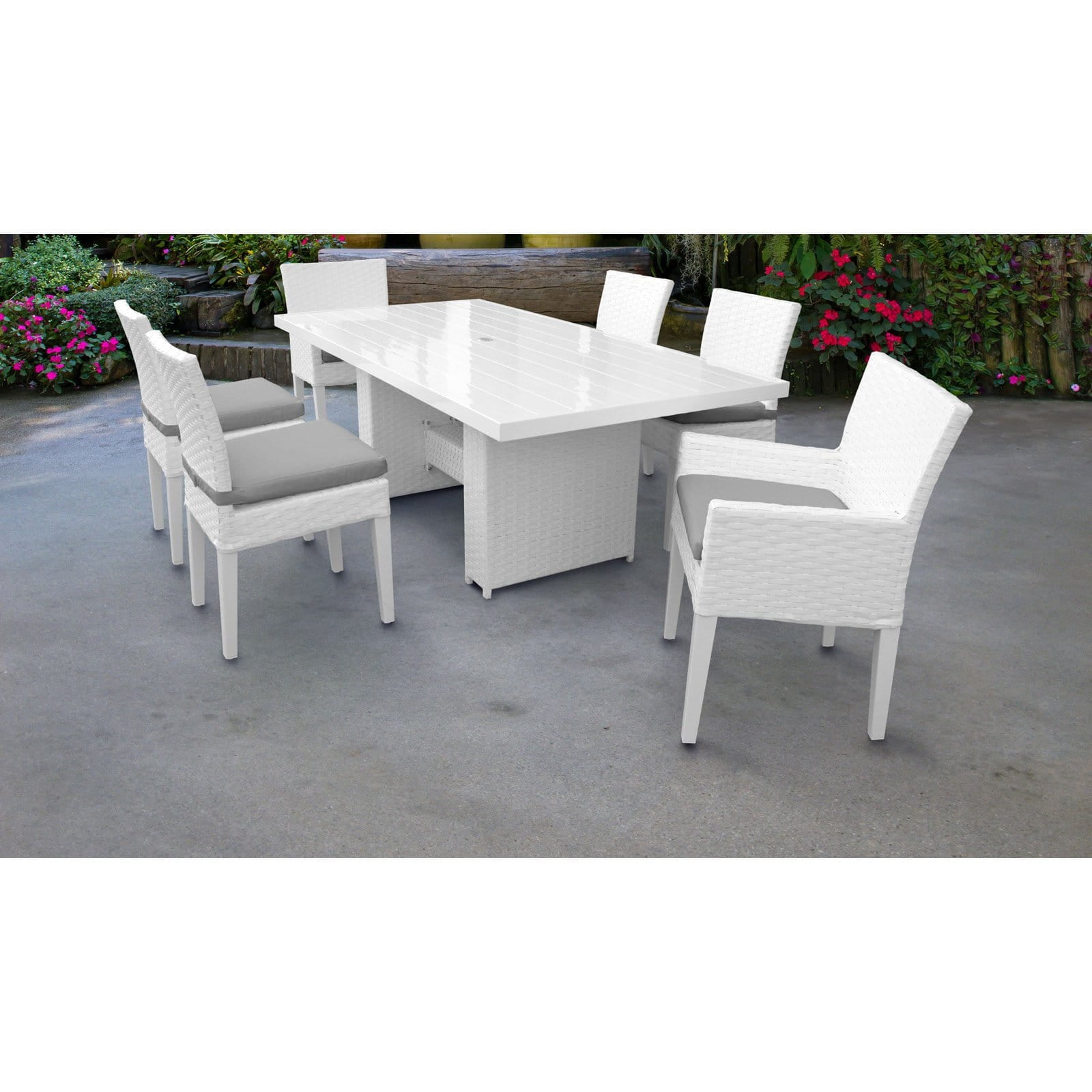 TK Classics Monaco Wicker 7 Piece Patio Dining Set - Walmart.com