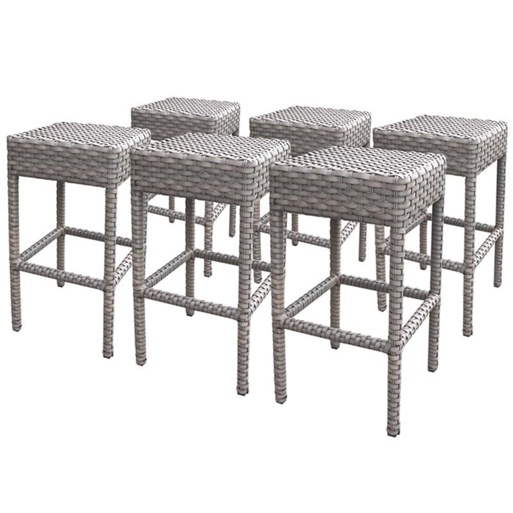 TK Classics Oasis 30"DBackless Patio Bar Stool in Gray Stone (Set of 6 ...
