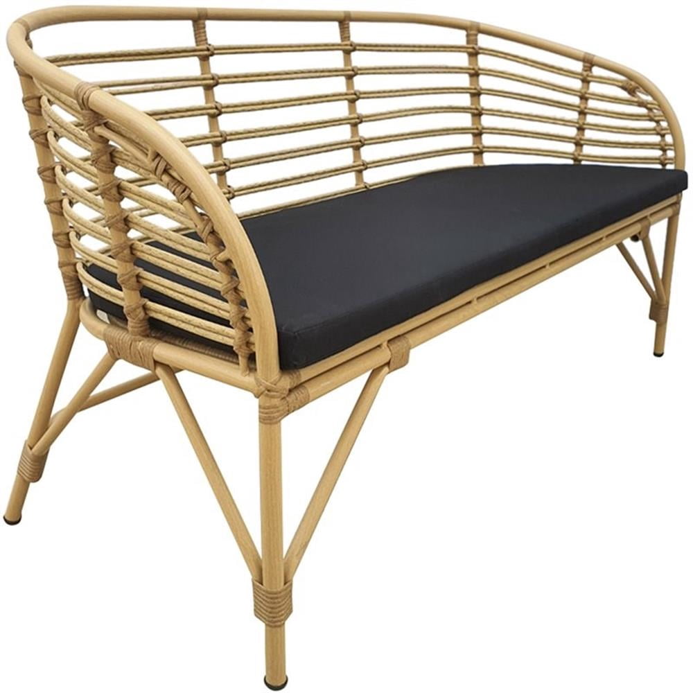 TK Classics Outdoor Aluminum-Wicker Frame Loveseat with Cushion in ...
