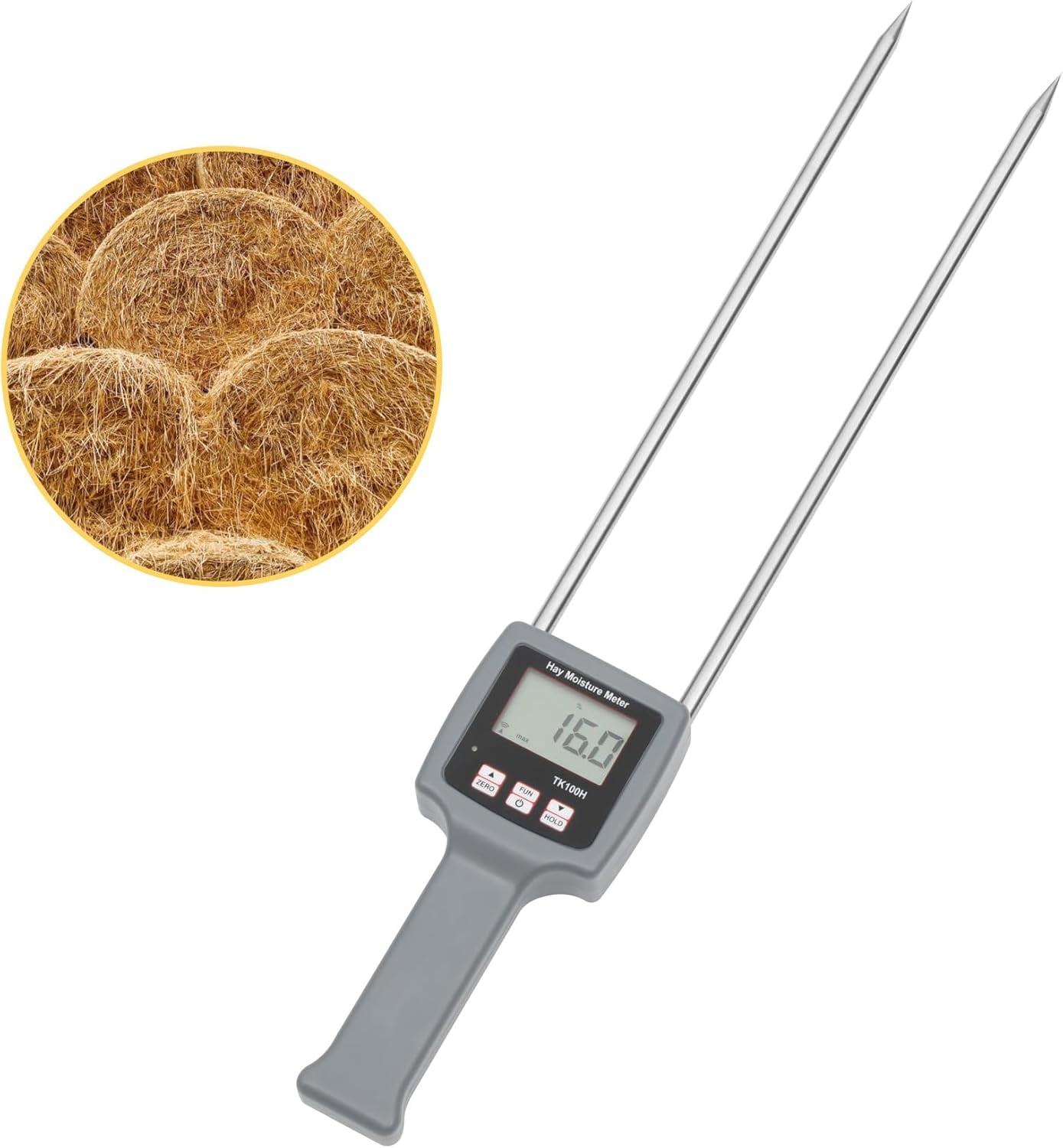 TK100H Portable Hay Moisture Tester, Precise & Fast Measurements Hay ...