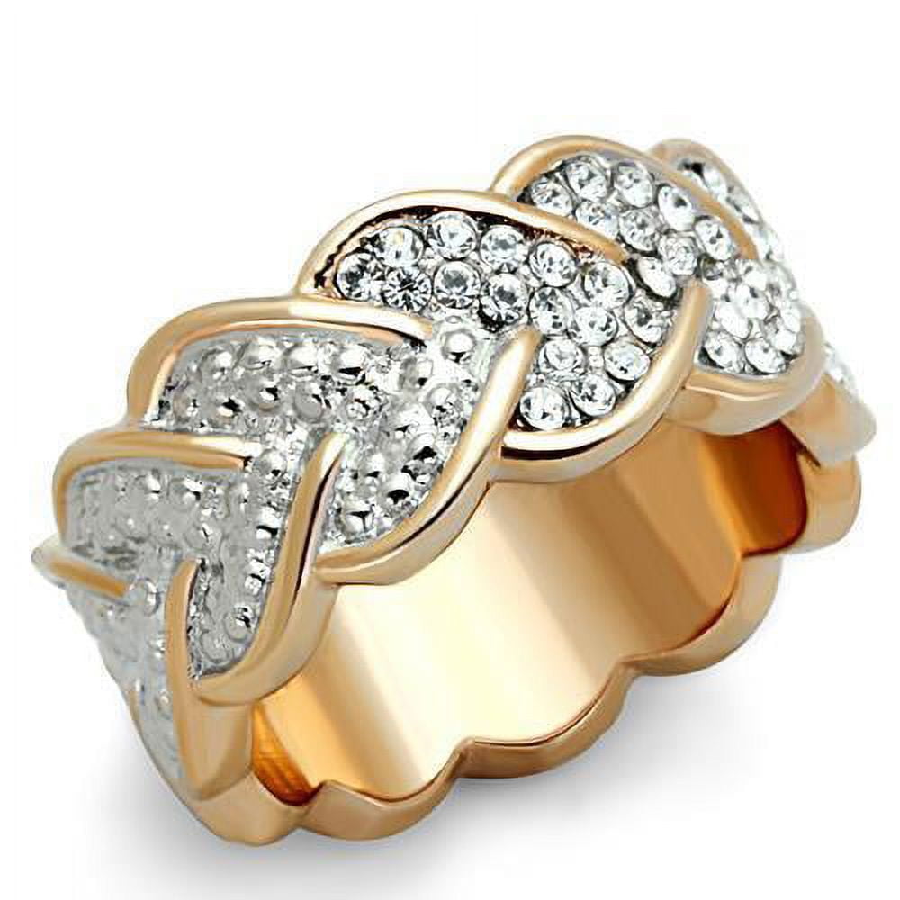 TK1691 - Two-Tone IP Rose Gold Stainless Steel Ring with Top Grade ...
