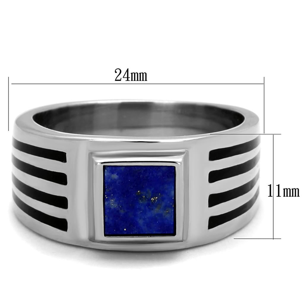 TK2047 - High polished (no plating) Stainless Steel Ring with Precious ...