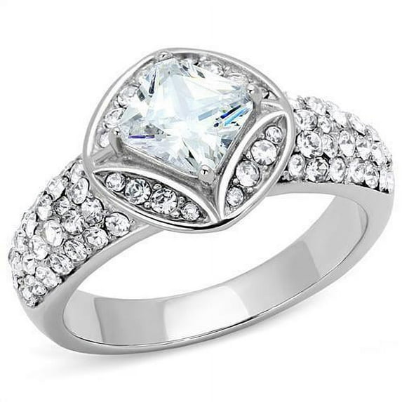 High polished (no plating) Stainless Steel Ring with AAA Grade CZ in ...