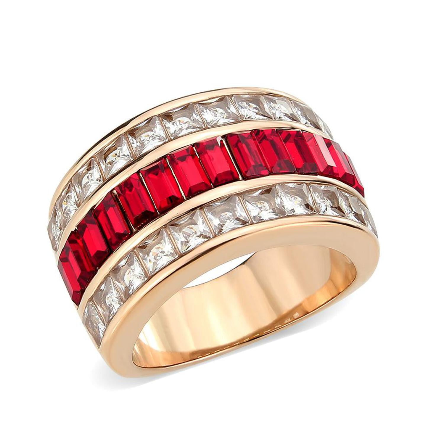 TK3823 - IP Rose Gold(Ion Plating) Stainless Steel Ring with Top Grade ...