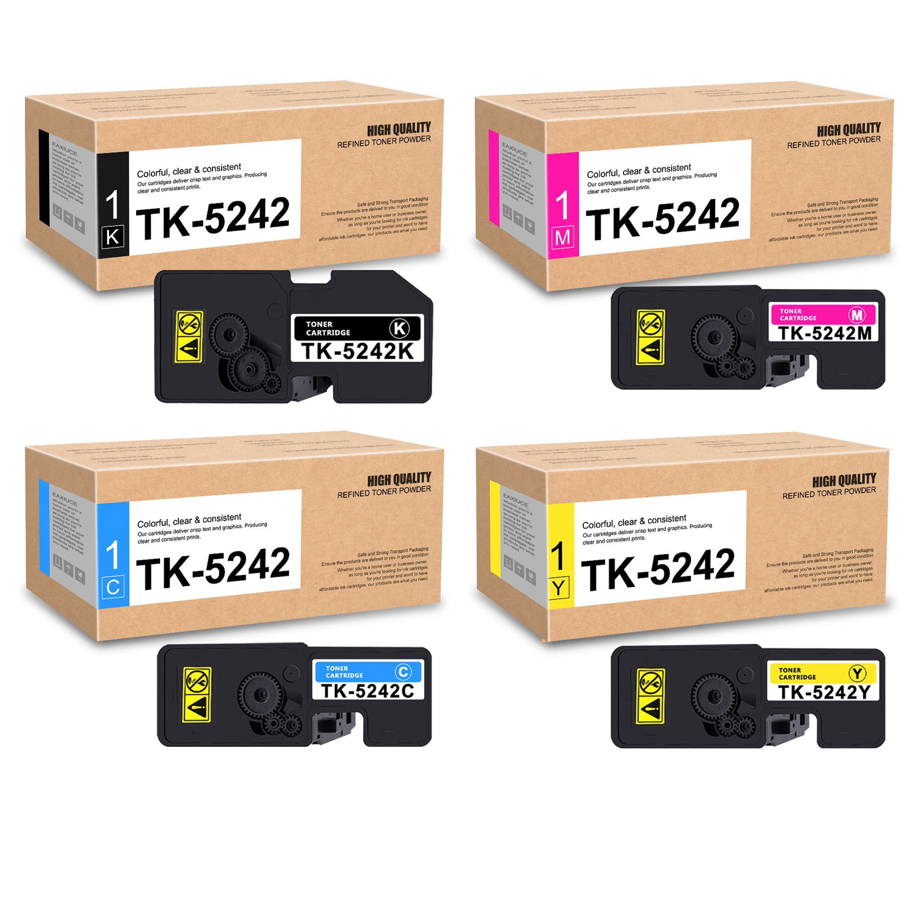 TK5242 TK-5242 Toner Cartridge Set (4Pack, 1BK/1C/1M/1Y) - EAXIU TK ...