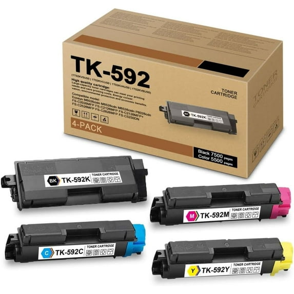 TK592TK-592K TK-592C TK-592M TK-592Y Toner Replacement for Kyocera ...