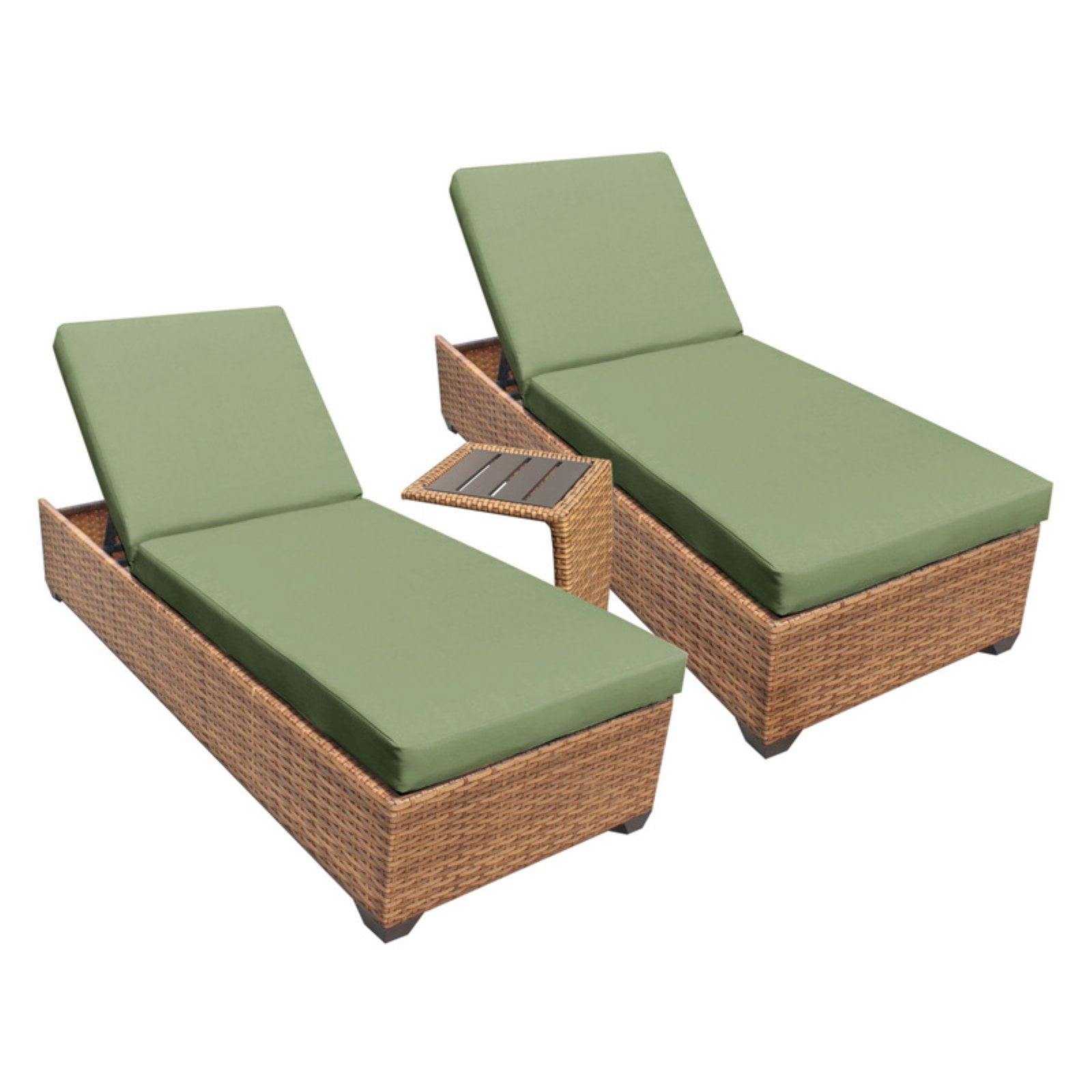 TKC Laguna 2 Wicker Patio Lounges With Side Table in Cilantro - Walmart.com