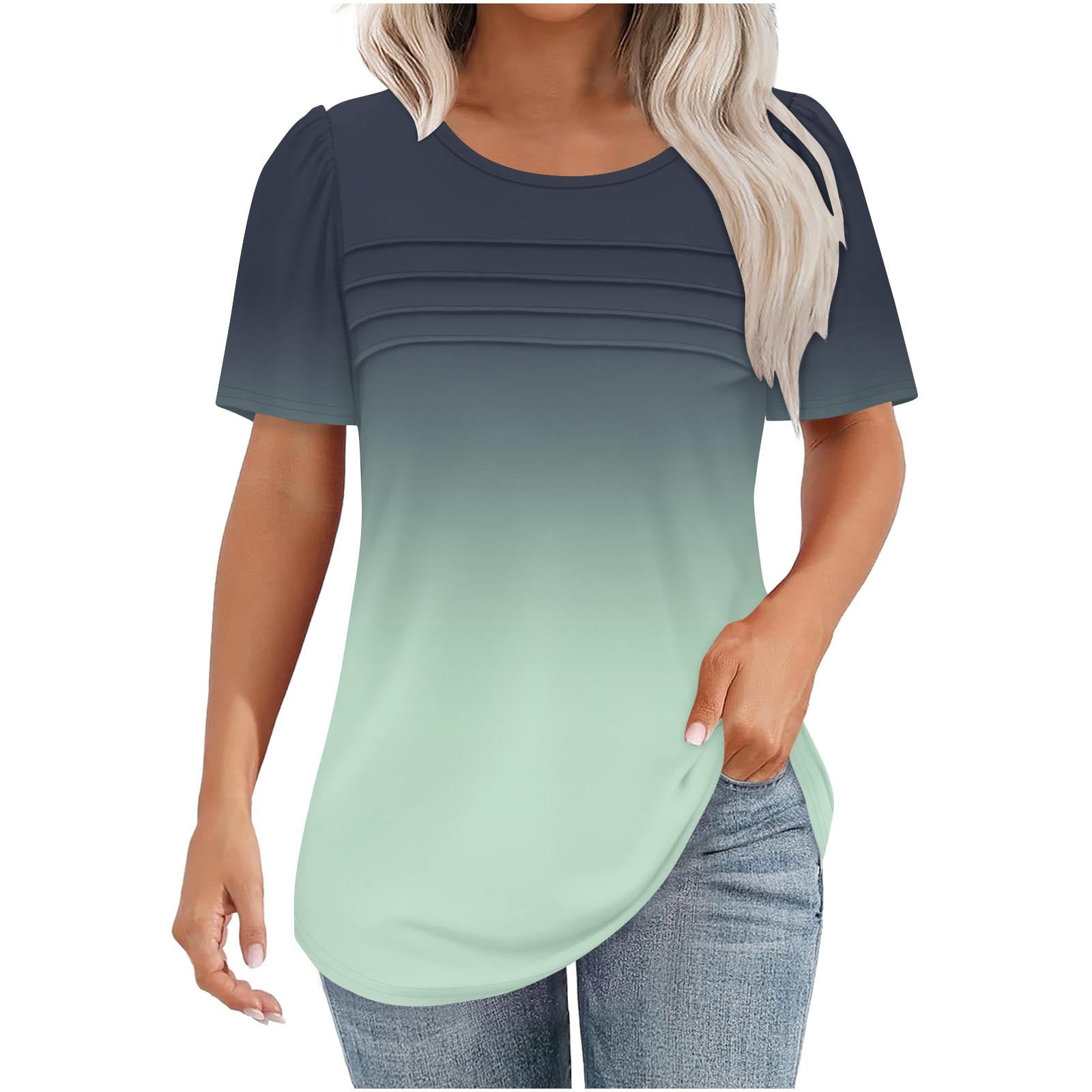 TKLPEHG Going Out Tops for Women Lapel Cotton Line Button Shirt Solid ...