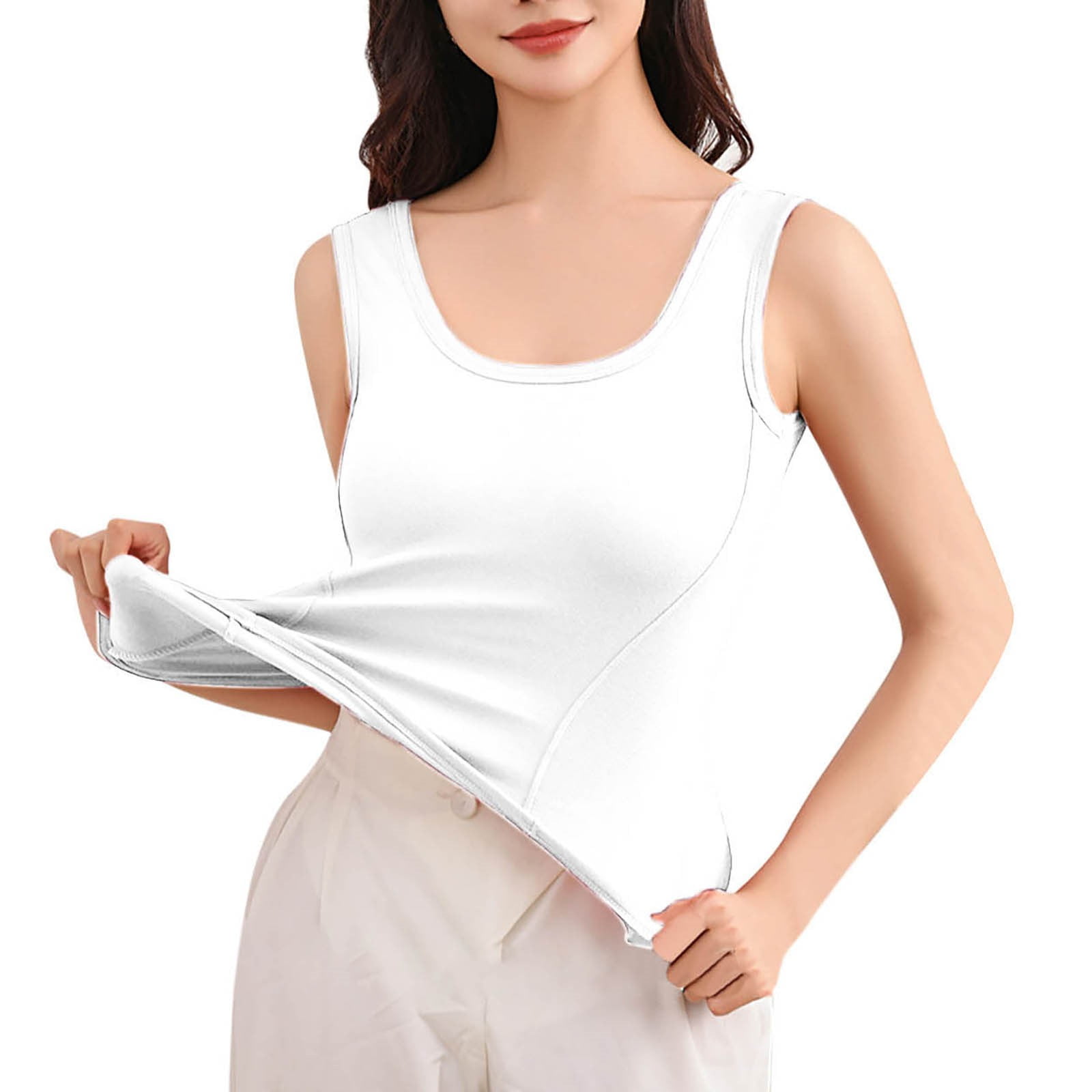TKLPEHG Tank Tops for Women Crewneck Basic Tank Tops Fashion Comfy ...
