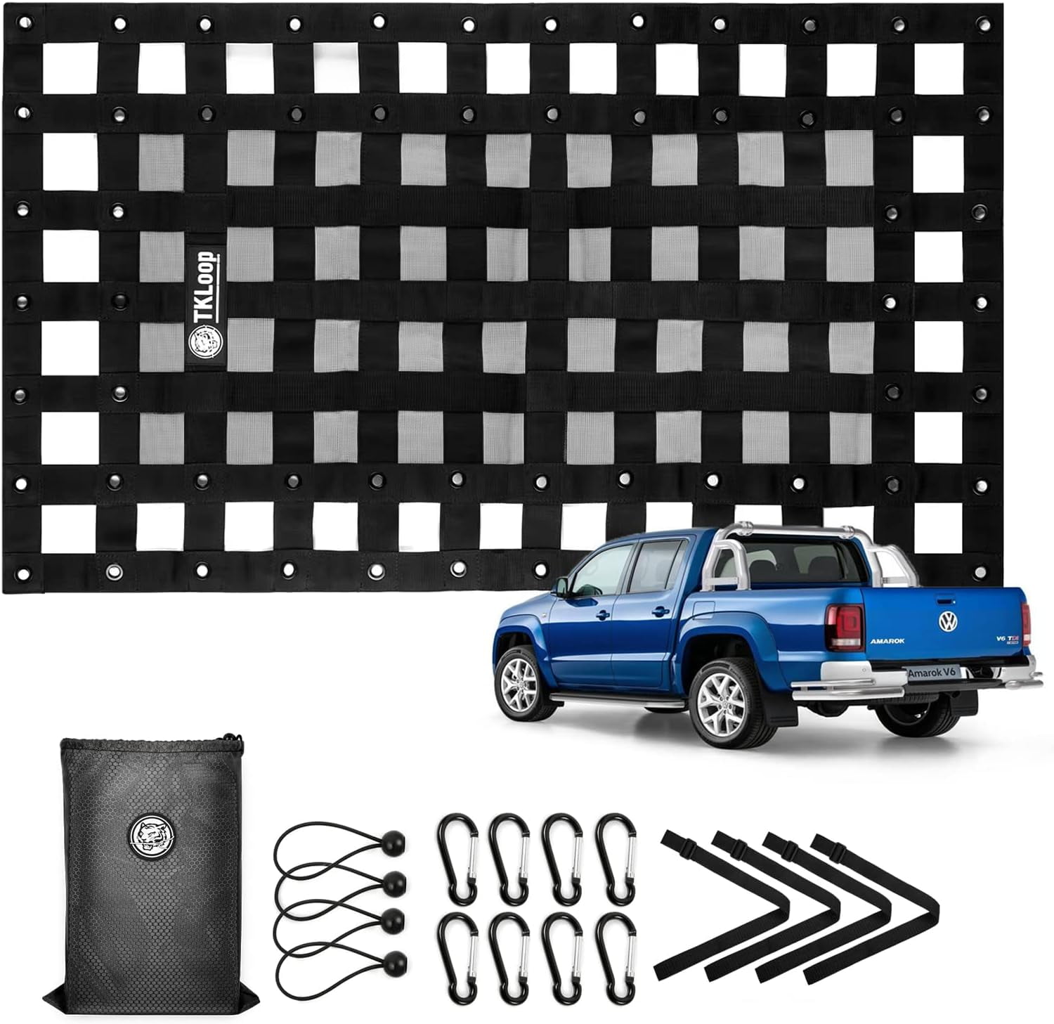 TKLoop Cargo Net for Pickup Truck Bed 2.3' x 3.9' Heavy Duty Adjustable ...