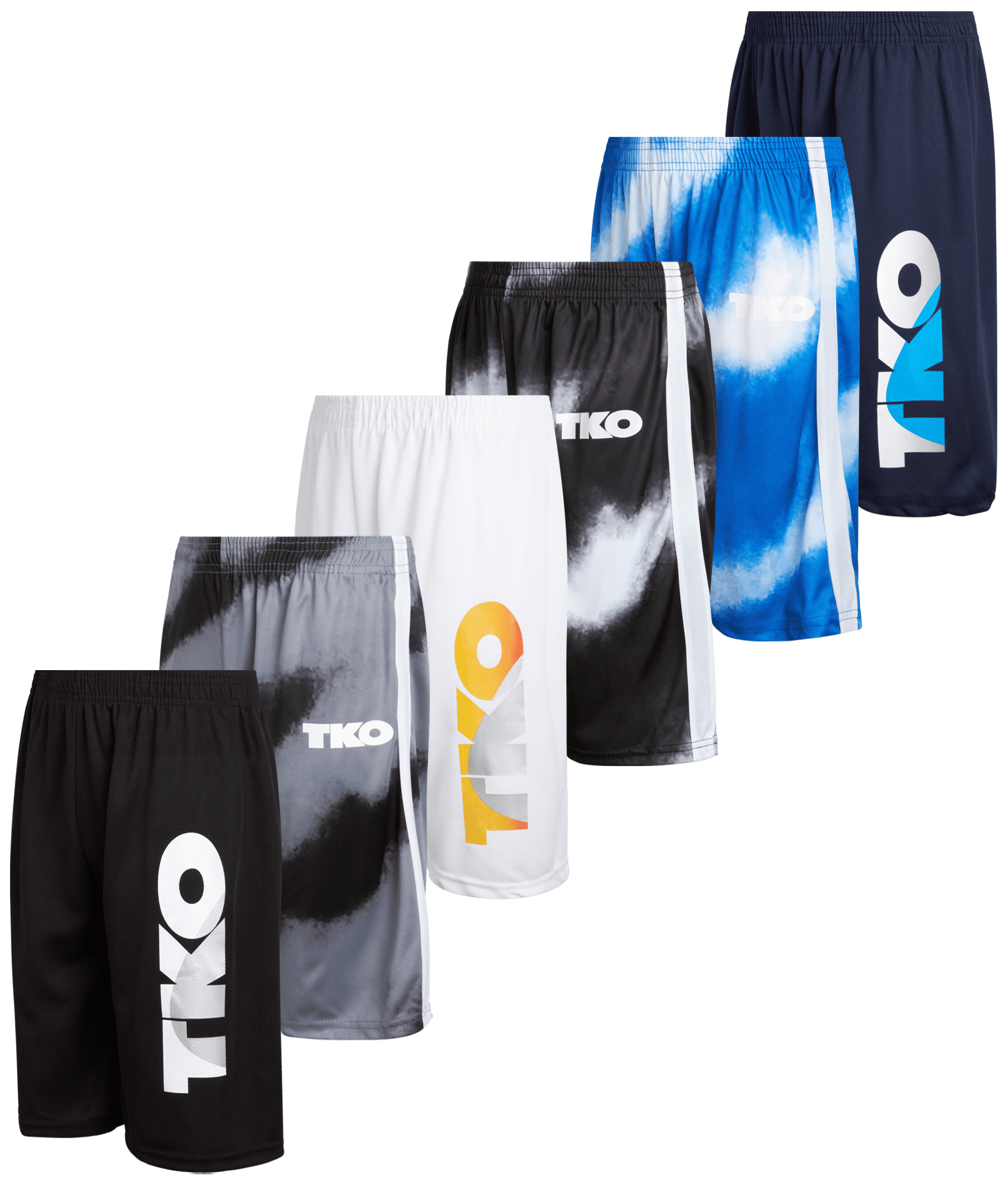 TKO Boys' 6-Pack Mesh Active Athletic Performance Dry Fit Basketball Shorts (8-16) - Walmart.com