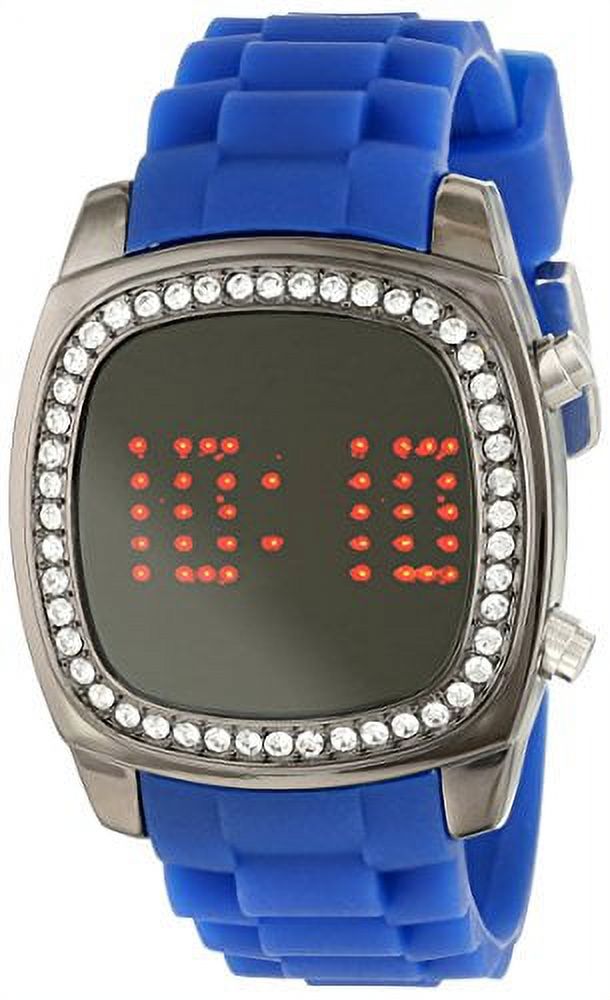 TKO ORLOGI Women's TK571-BL Crystalized Mirror Digital Blue Rubber ...