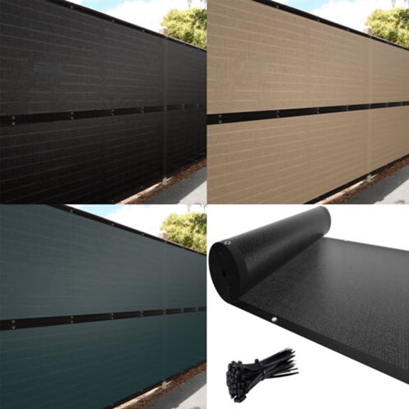 TKOOFN Privacy Fence Screen 3 to 6 ft x 50 ft Black Windscreen Mesh ...