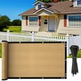 TKOOFN Outdoor Privacy Fence Screen, Beige Garden Windscreen Mesh Shade ...