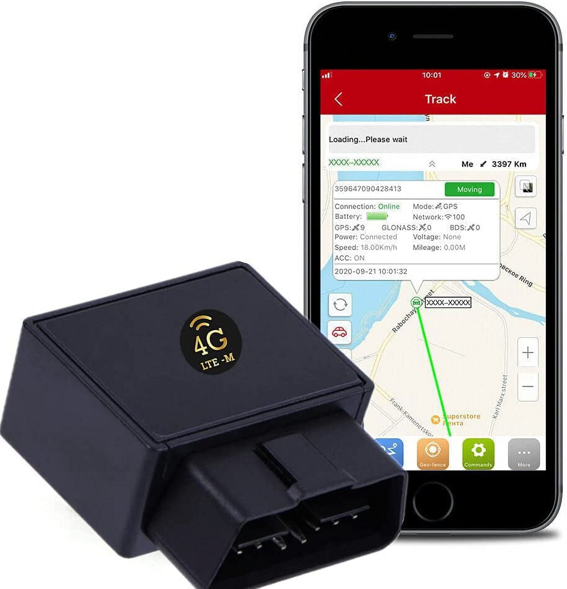 TKSTAR 4G GPS Tracker for Vehicles OBDII Car GPS Tracker Real Time Anti ...