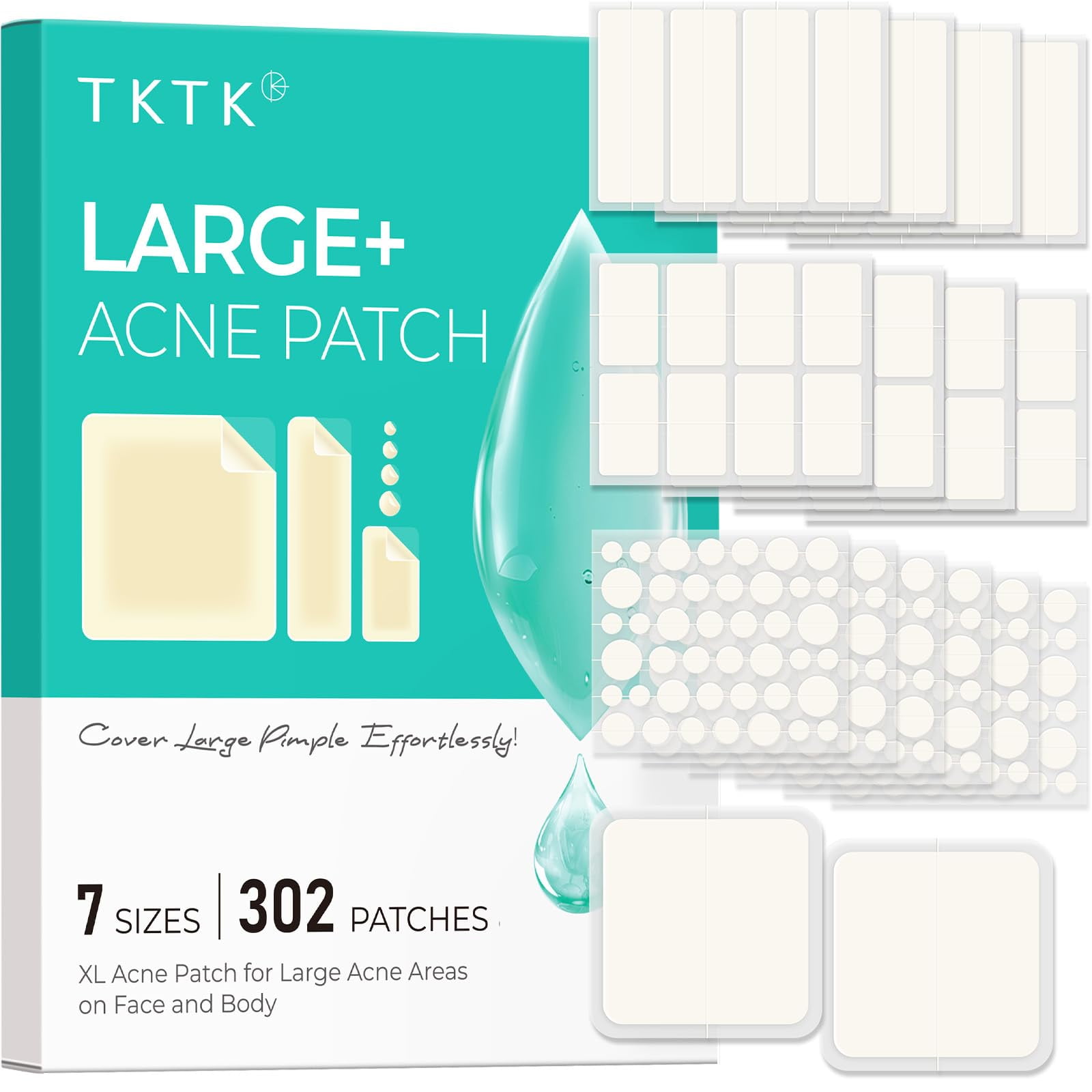 TKTK Large Pimple Patches IFF17 for Face, 7 Sizes XL Acne Patches, Big ...