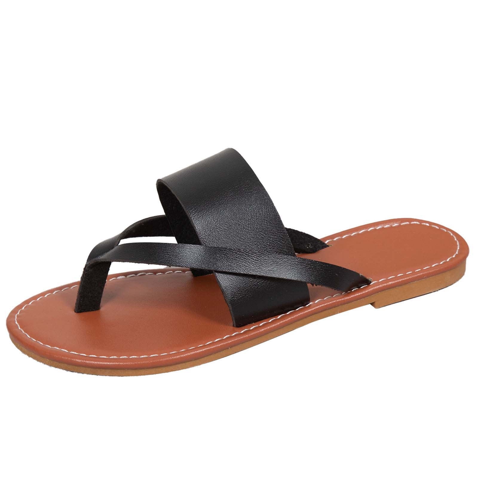 TKYCMSUAKI Cute Slide Sandals,Women Slip On Flat Sandals Flip Flop ...