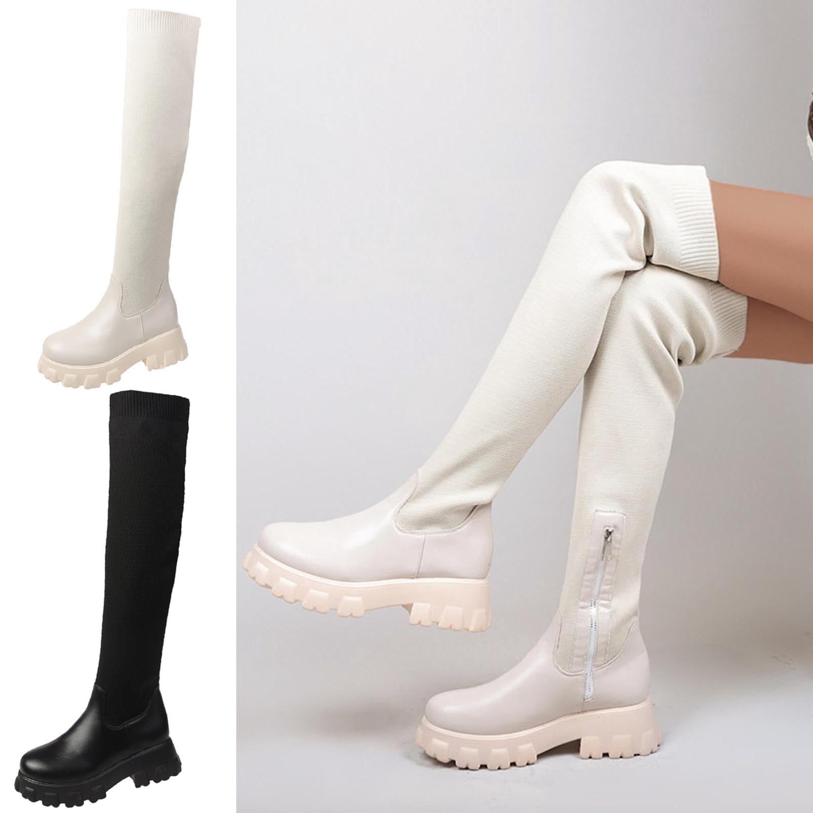 TKYCMSUAKI Mid Calf Boots for Women,Knee High Boots for Women Gogo ...
