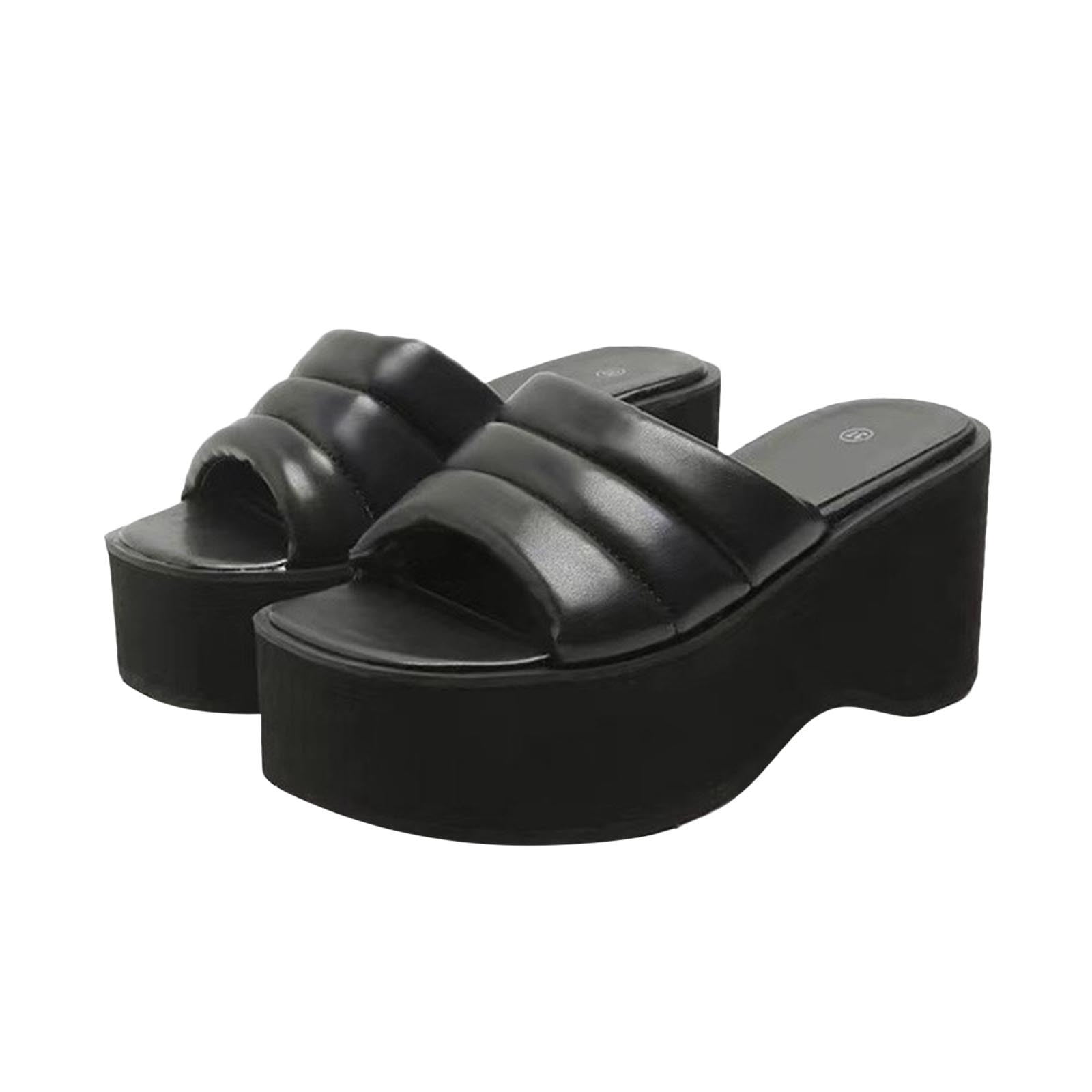 TKYCMSUAKI Platform Sandals for Women - Soft Memory Foam Padded ...