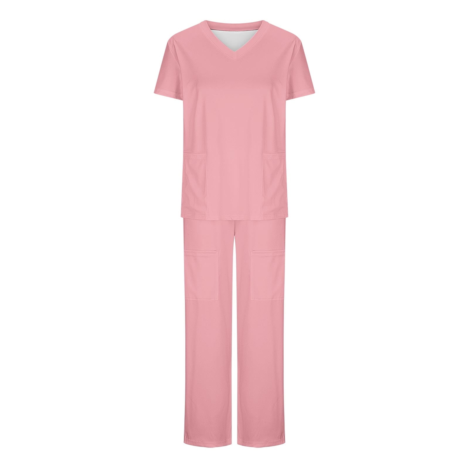 TKYCMSUAKI Womens Nursing Uniforms Sets Stretch V-Neck Top and Pant ...