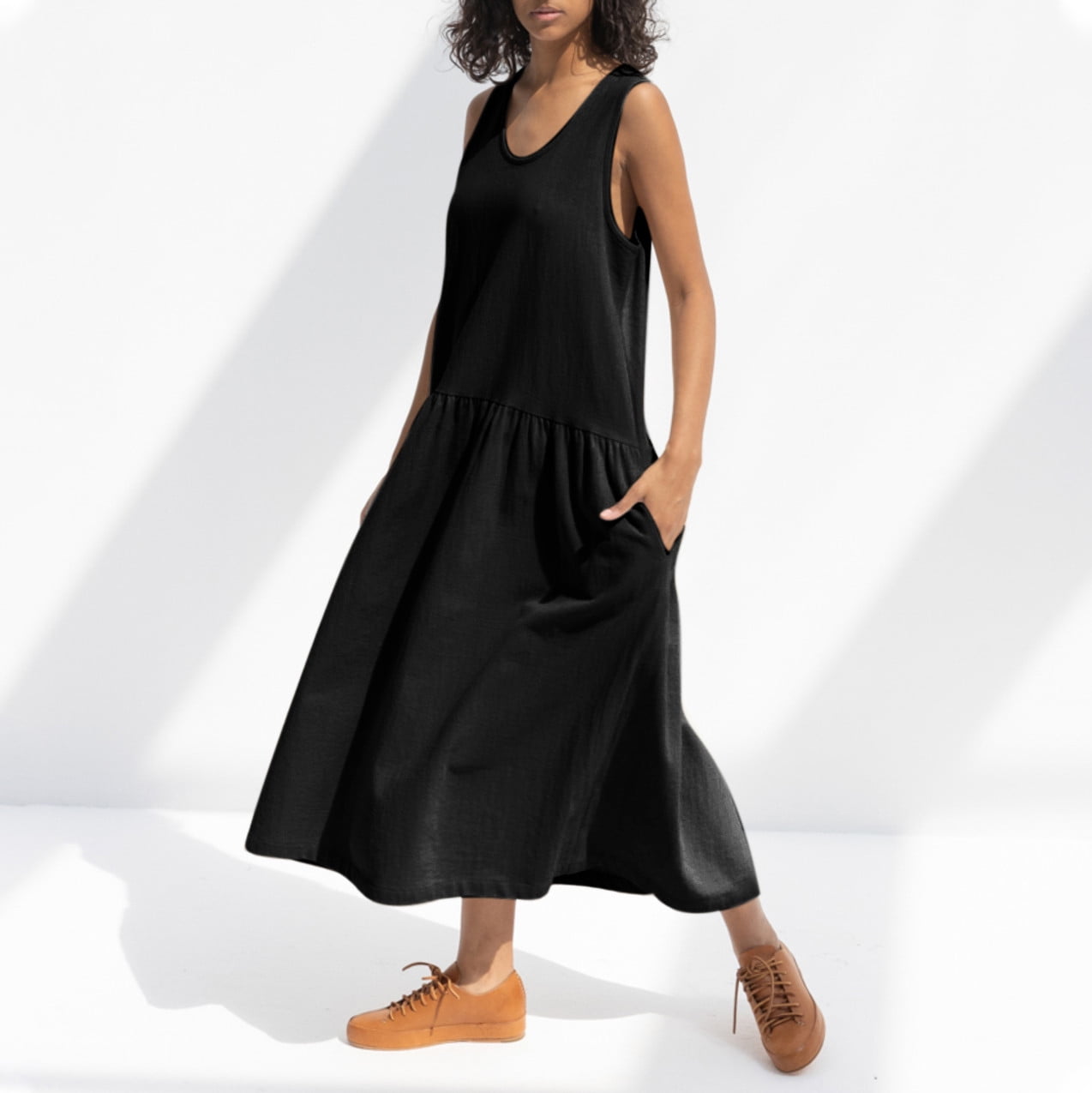 TKing Fashion Cotton Summer Dresses for Women 2024 Linen Beach Vacation ...