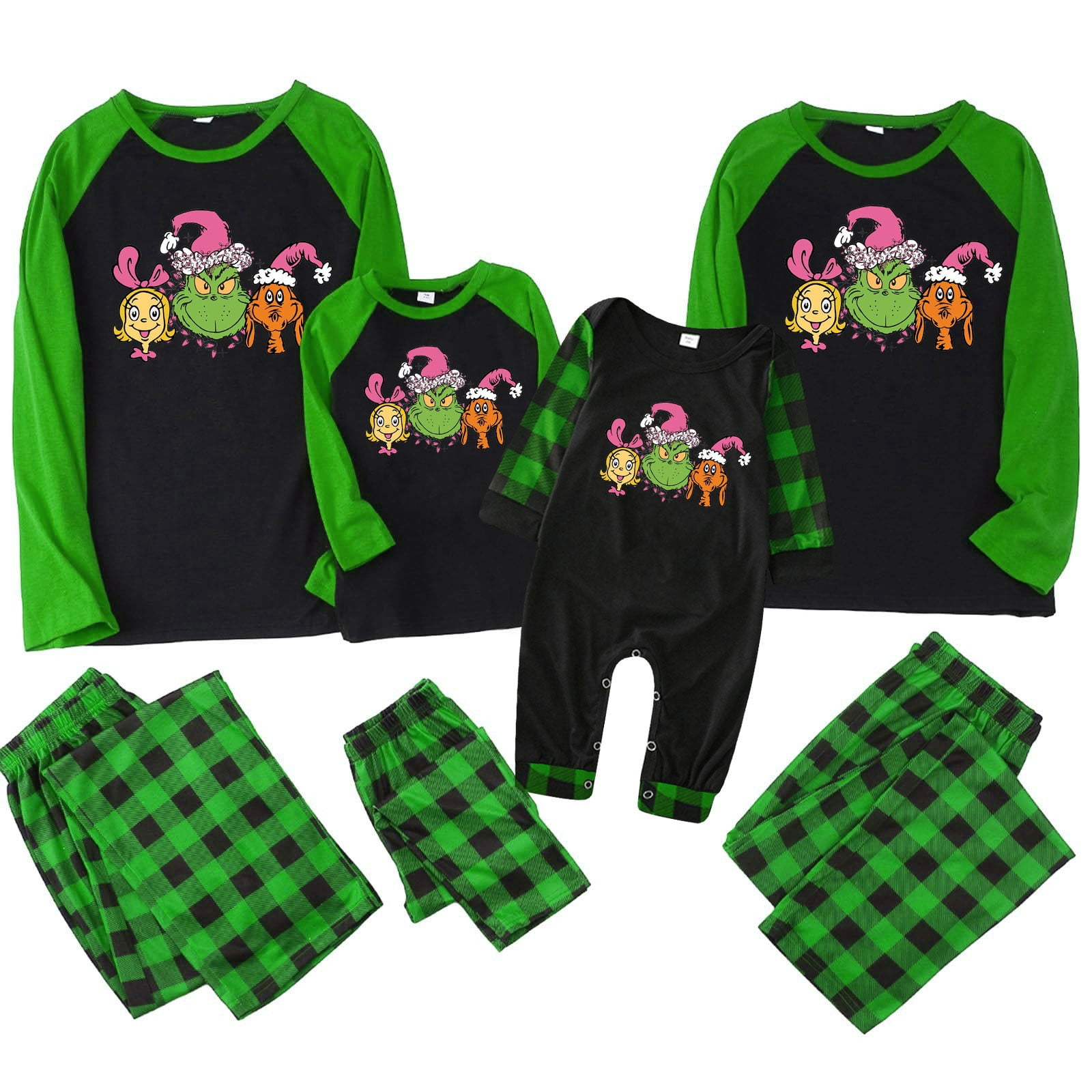 TKing Fashion Family Christmas Pajamas Matching Sets Grinch, Grinch Pjs ...