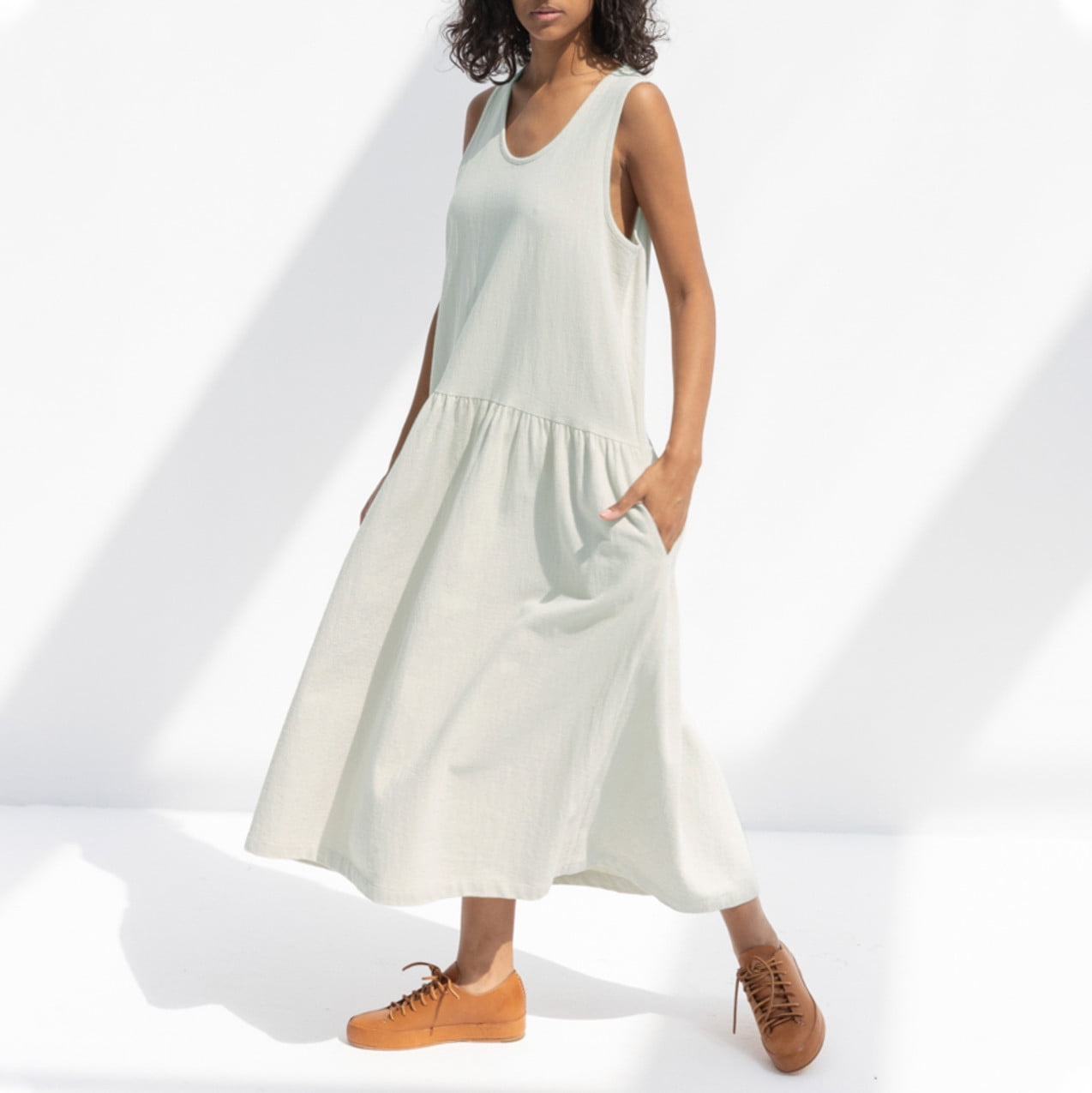 TKing Fashion Summer Dresses for Women 2024 Basic Sleeveless Lightweight Linen Cotton Sundresses ...