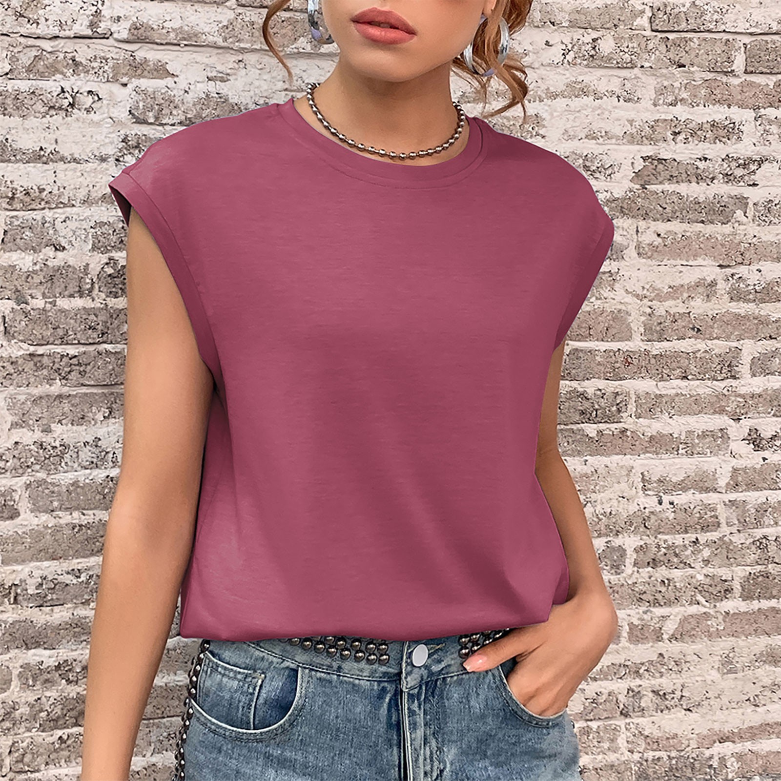 TKing Fashion Women's Tank Tops Casual Fit Crewneck Cute Going Out Tops ...