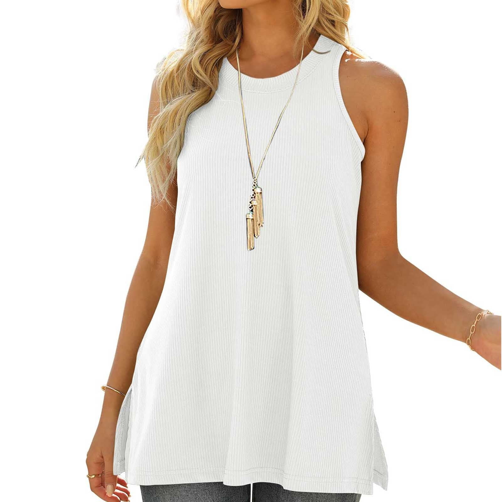TKing Fashion Women's Tank Tops Casual Fit Crewneck Cute Going Out Tops ...