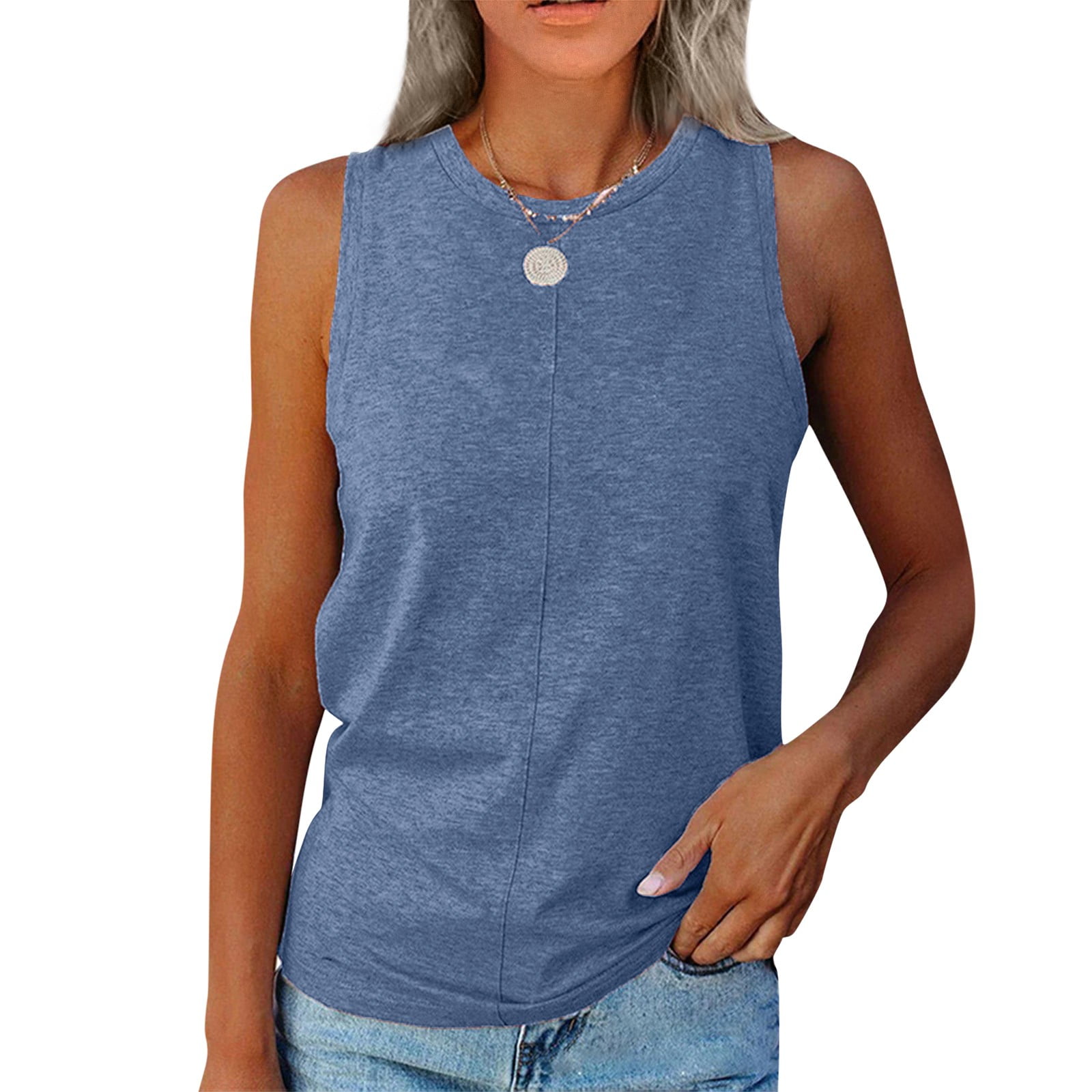 TKing Fashion Womens Sleeveless Blouses Casual Loose Fit Summer Tank ...