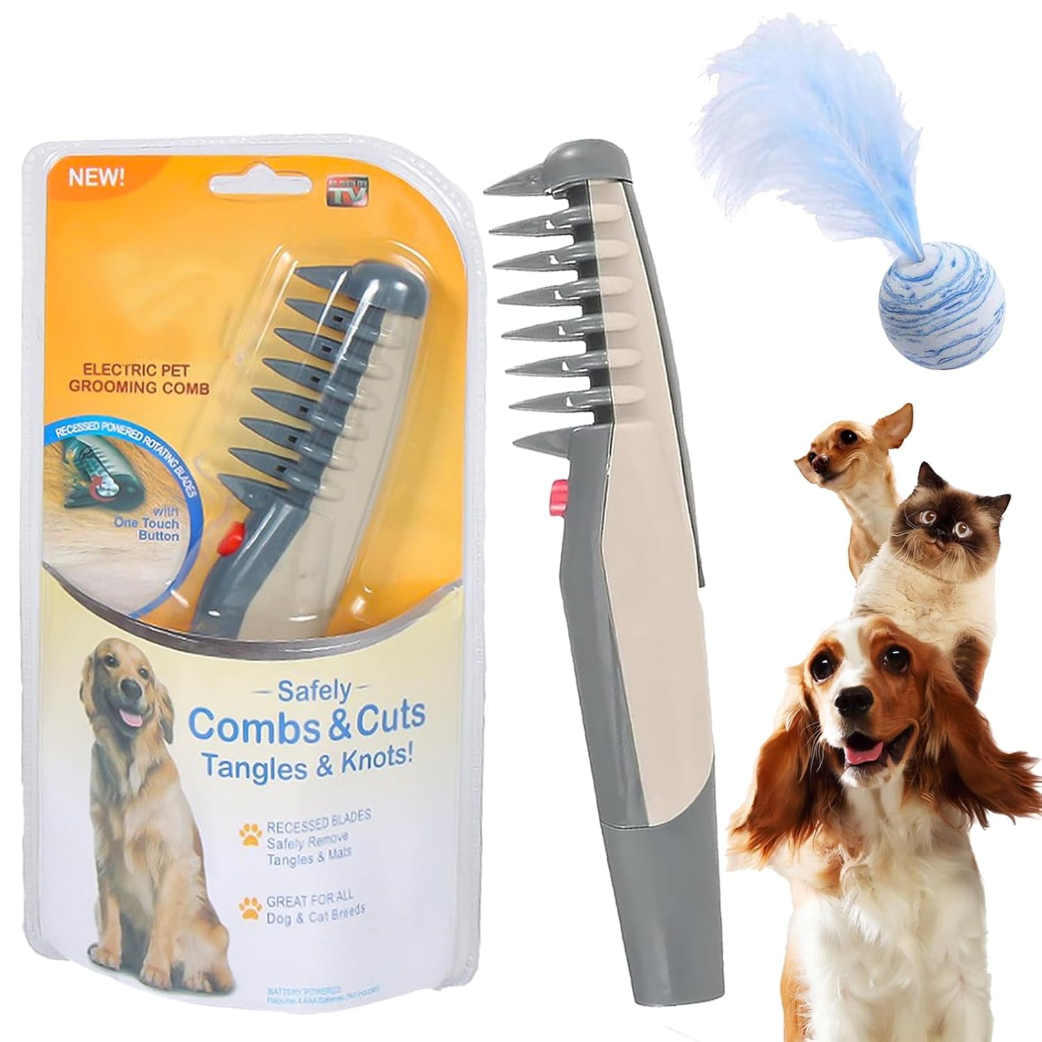 TKing Home Mataway e-Comb, Mataway e Comb for Dogs Cats, 2 In 1 ...