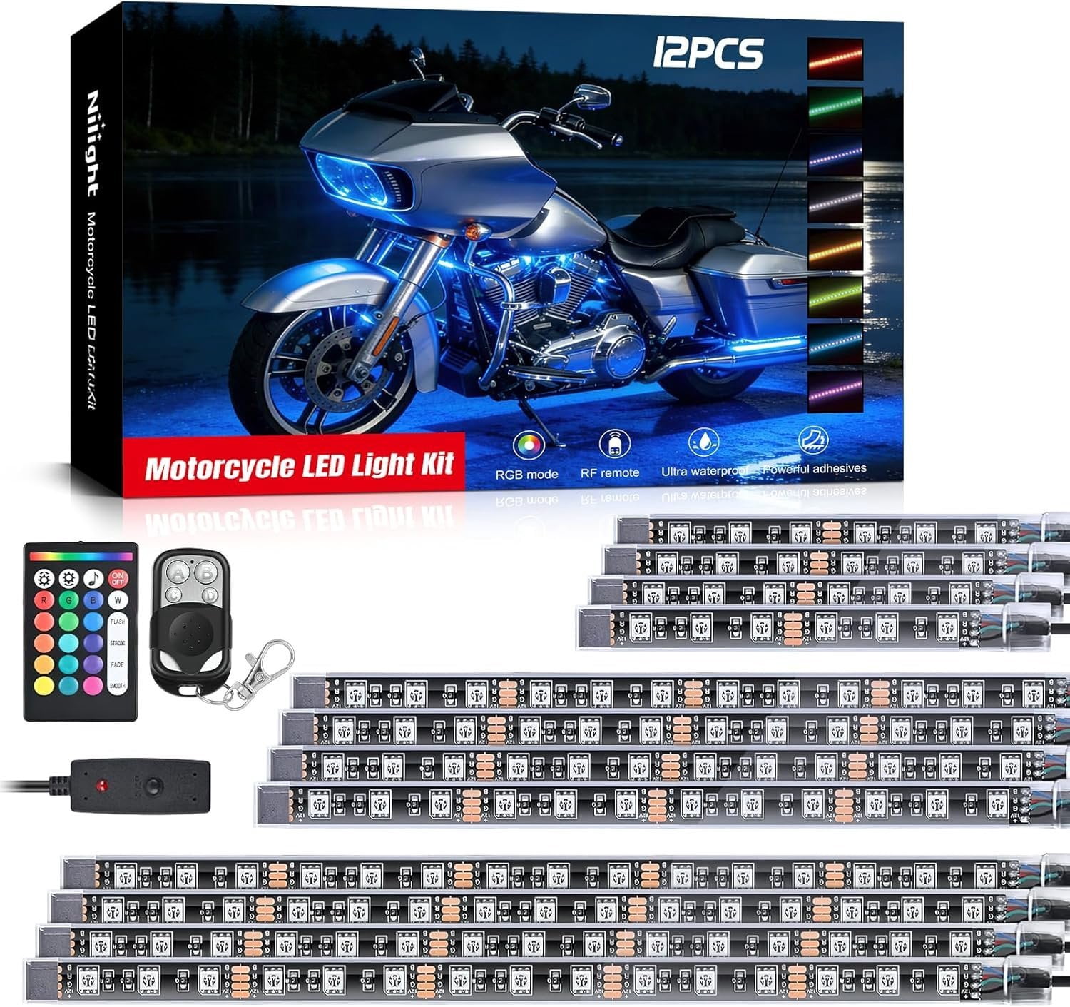 - TL-35 12 count RGB Led Light Kit Multi-Color Atmosphere Lights Lamp ...