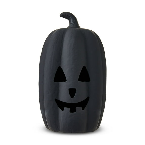 Paper Mache Pumpkin Black Tabletop Decor, 12" Height, Fall by Way To ...