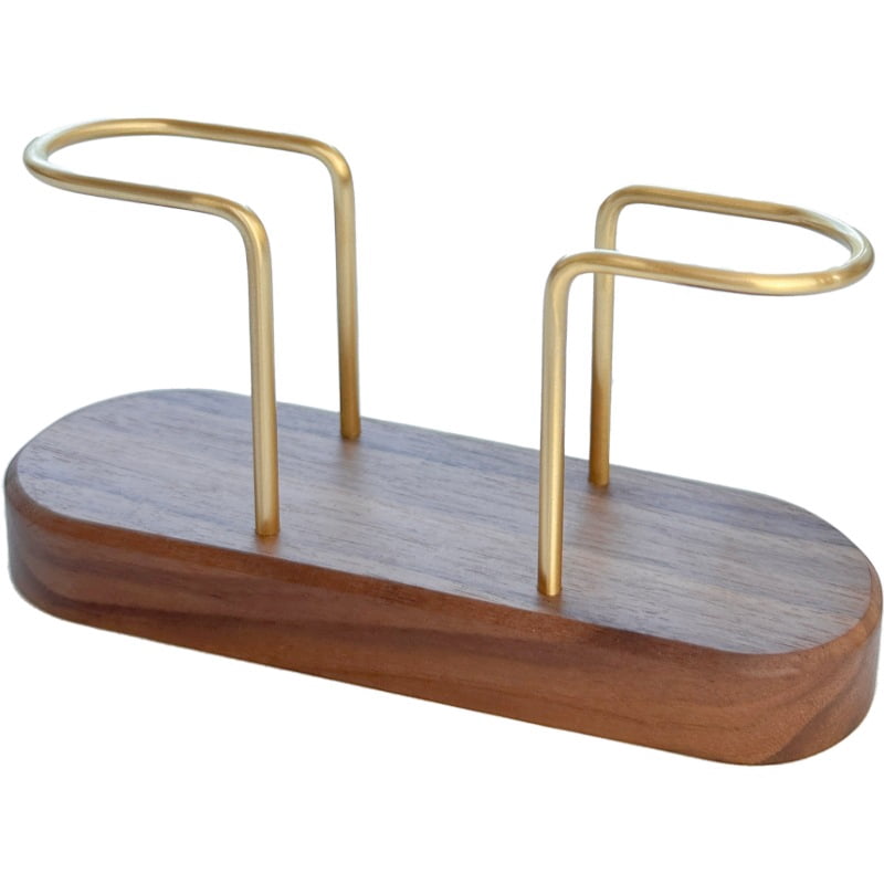 TL New Double Stand Brass Modern Minimalist Tissue Holder, Solid Wood ...