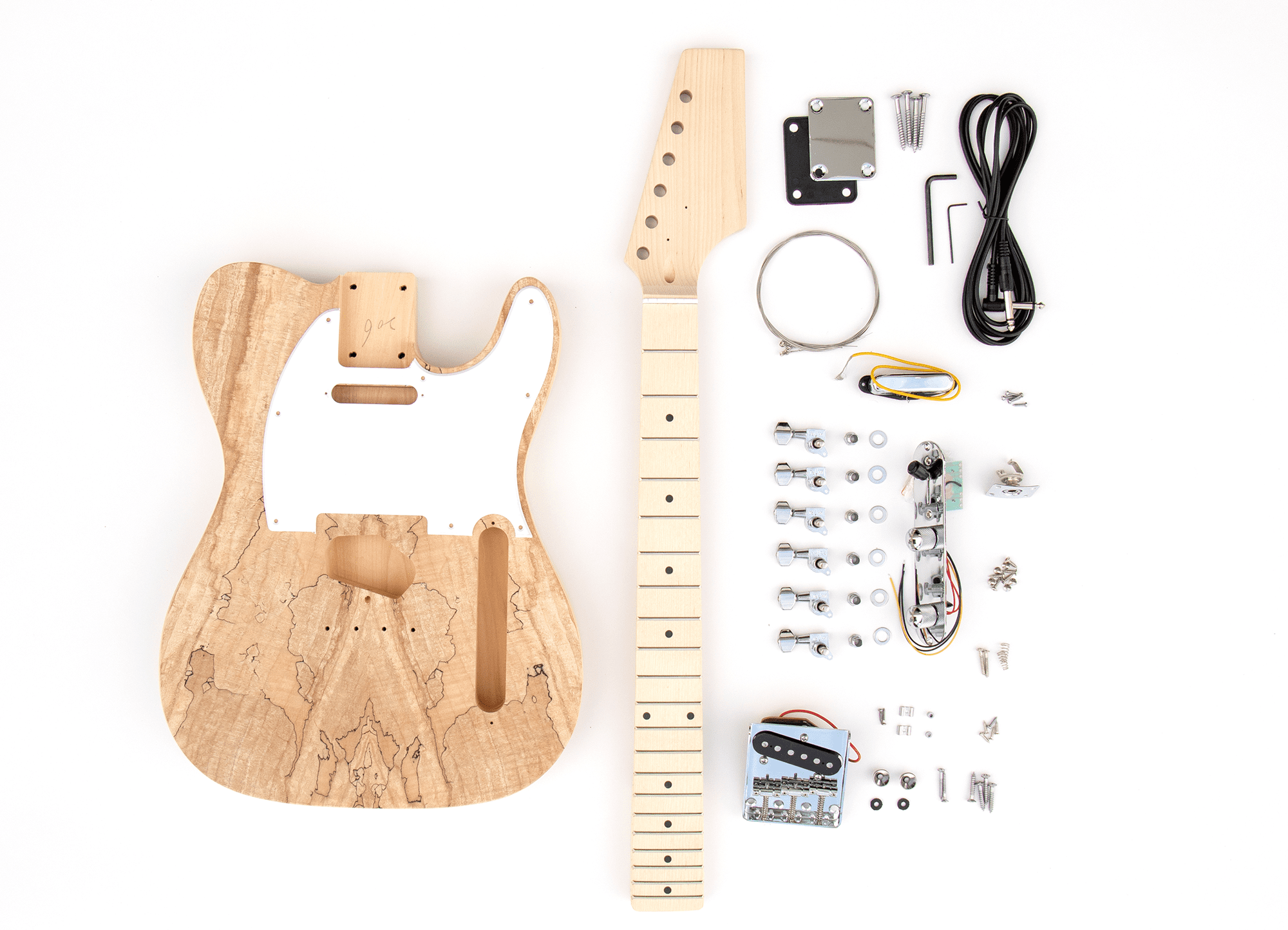 TL Style Spalted Maple Build Your Own Guitar Kit - Walmart.com