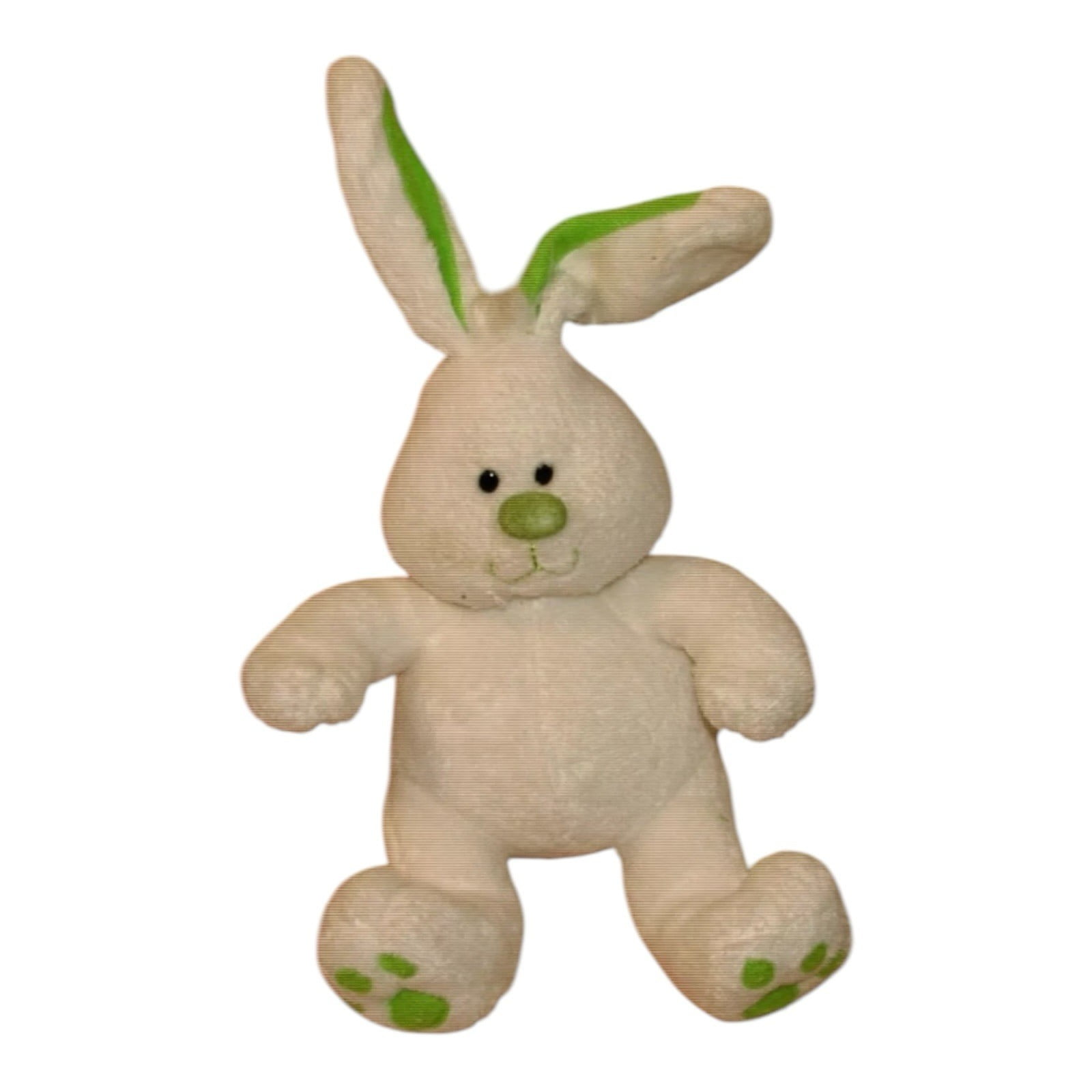 TL TOYS WHITE GREEN BUNNY RABBIT Plush Stuffed Animal 10" Bendable Ears ...