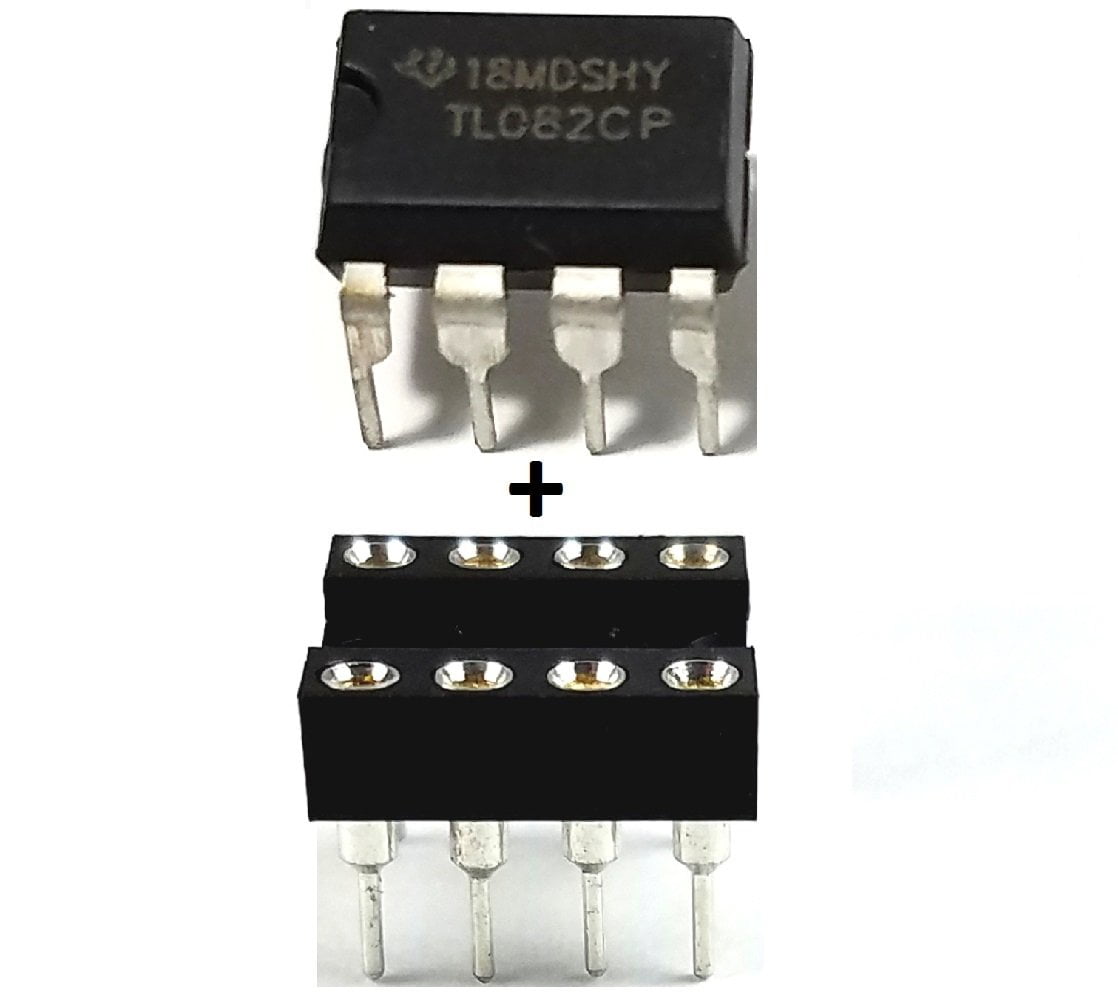 TL082CP Dual High Slew Rate JFET-Input Operational Amplifier Op-Amp IC DIP-8 & 8-Pin DIP Sockets ...