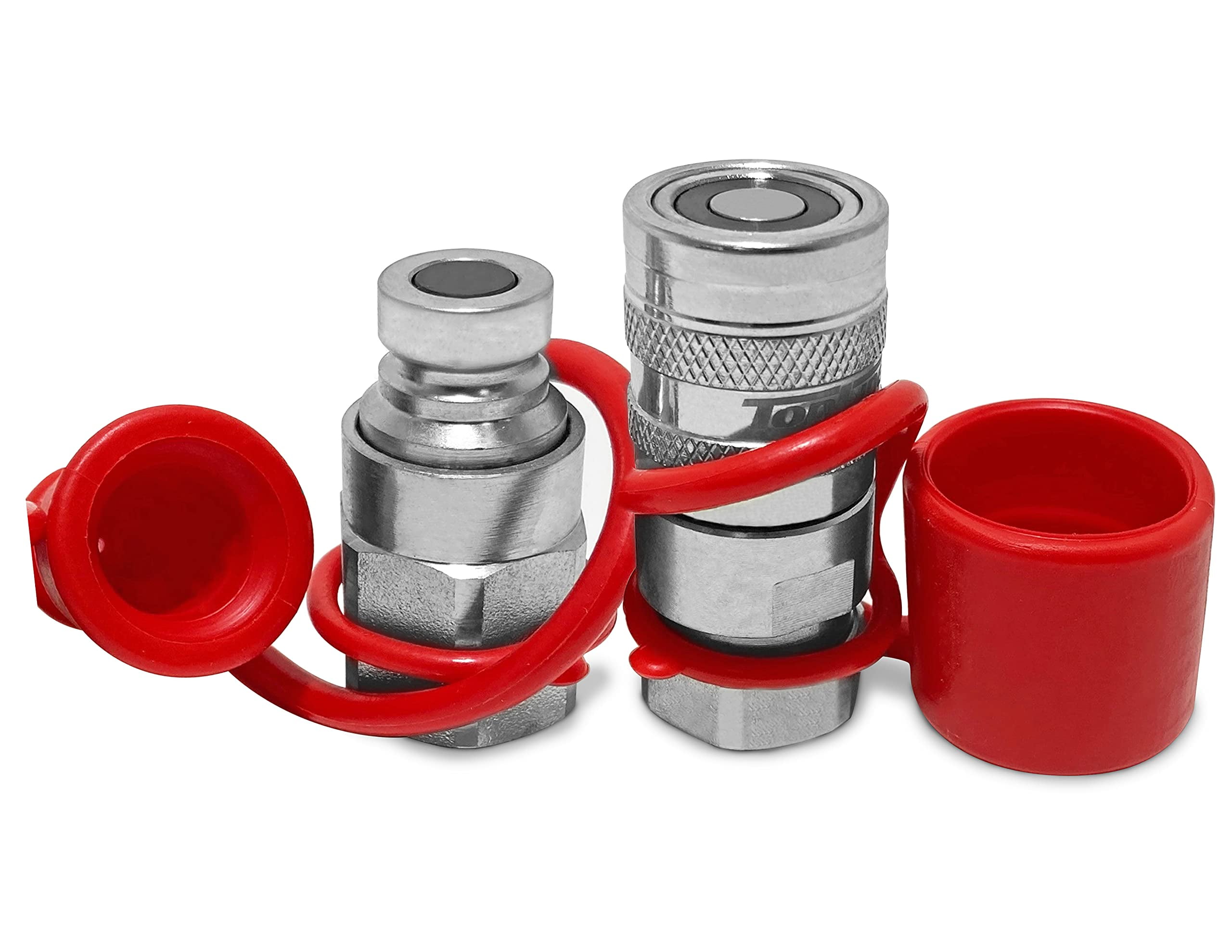 TL47 3/8 SAE Thread Flat Face Quick Connect Hydraulic Couplers Set 1/4 ...