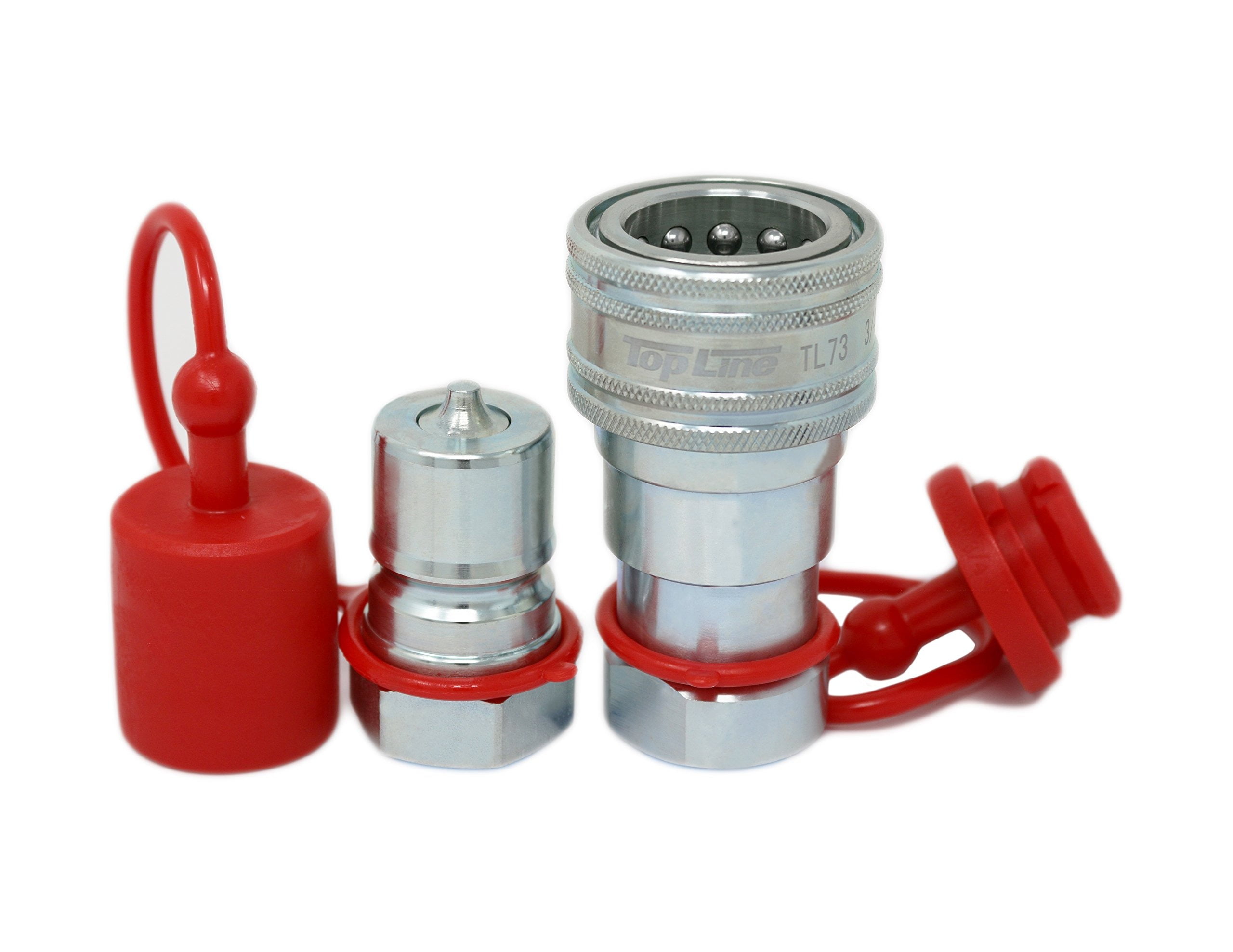 TL73 3/4" NPT Thread Hydraulic Coupler Set ISO 7241-B 3/4" body Poppet ...